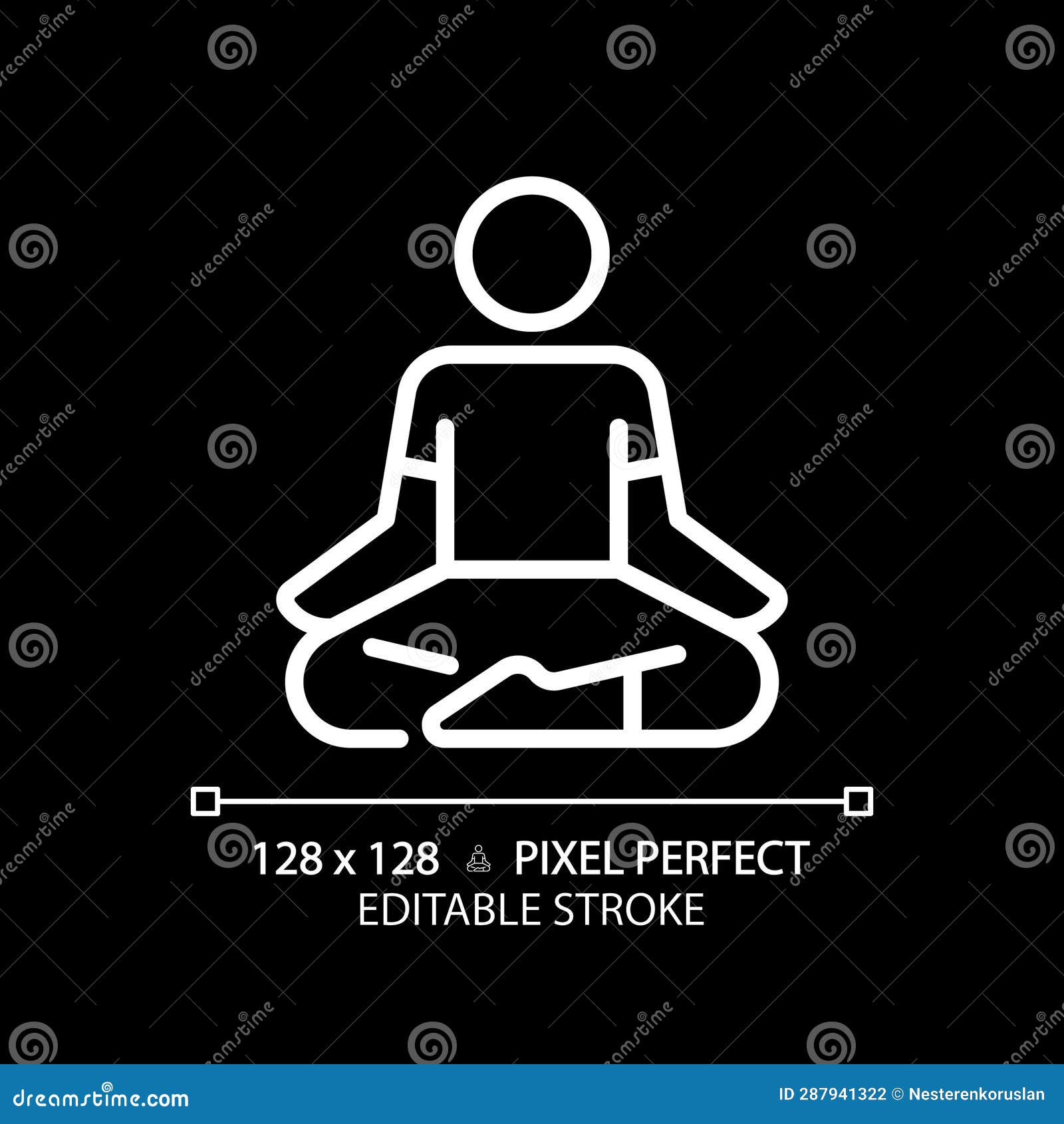 2D Customizable Lotus Position White Linear Icon Stock Vector ...