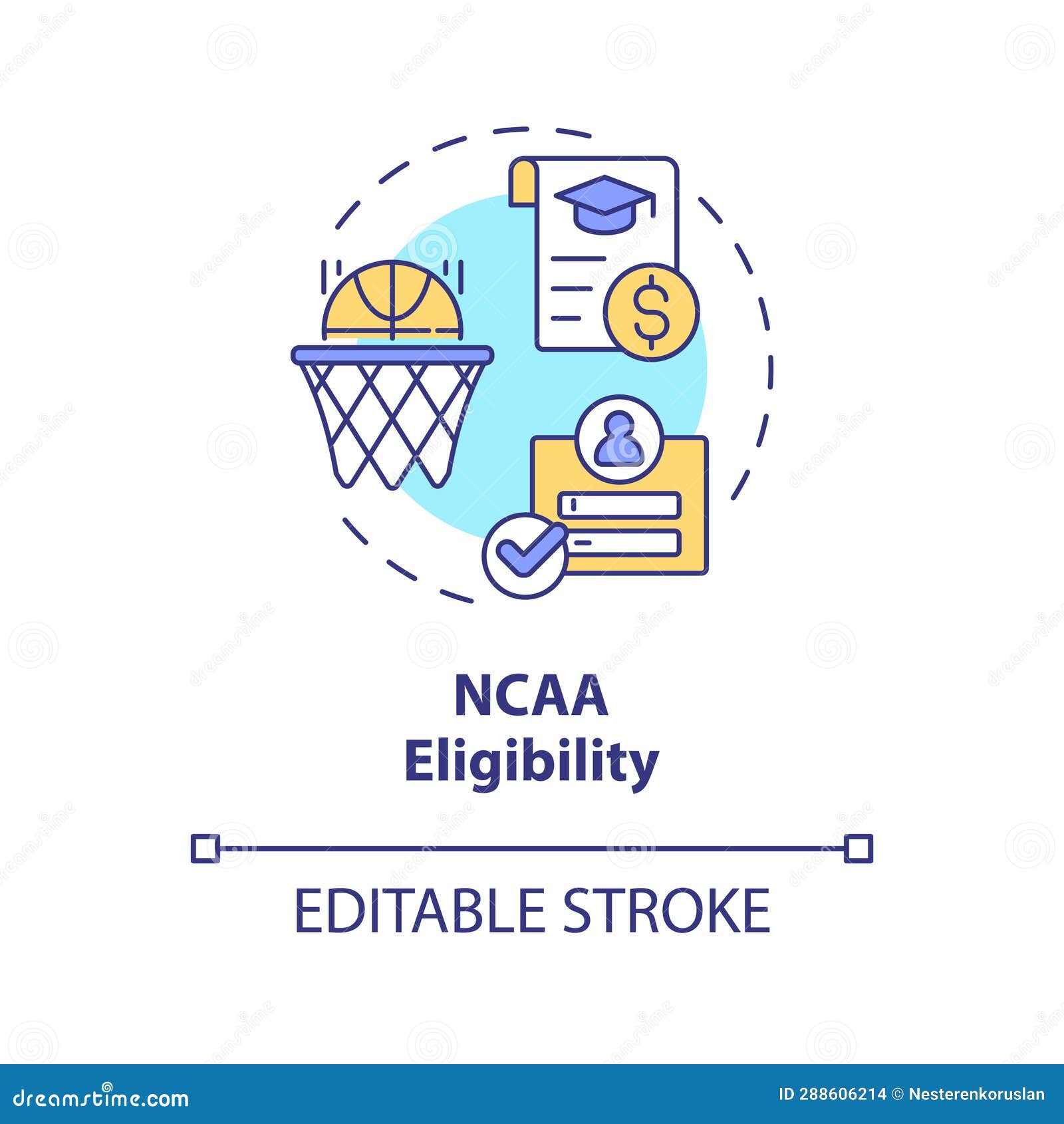2D Customizable NCAA Eligibility Line Icon Concept Stock Illustration ...