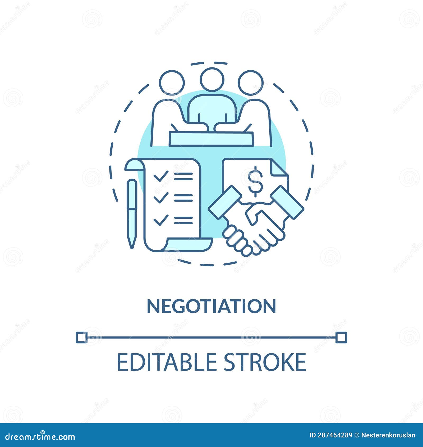2D Customizable Negotiation Blue Icon Concept Stock Illustration ...