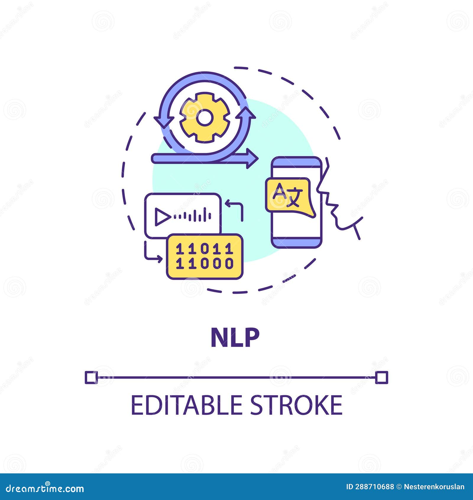 2D Customizable NLP Line Icon Concept Stock Vector - Illustration of ...