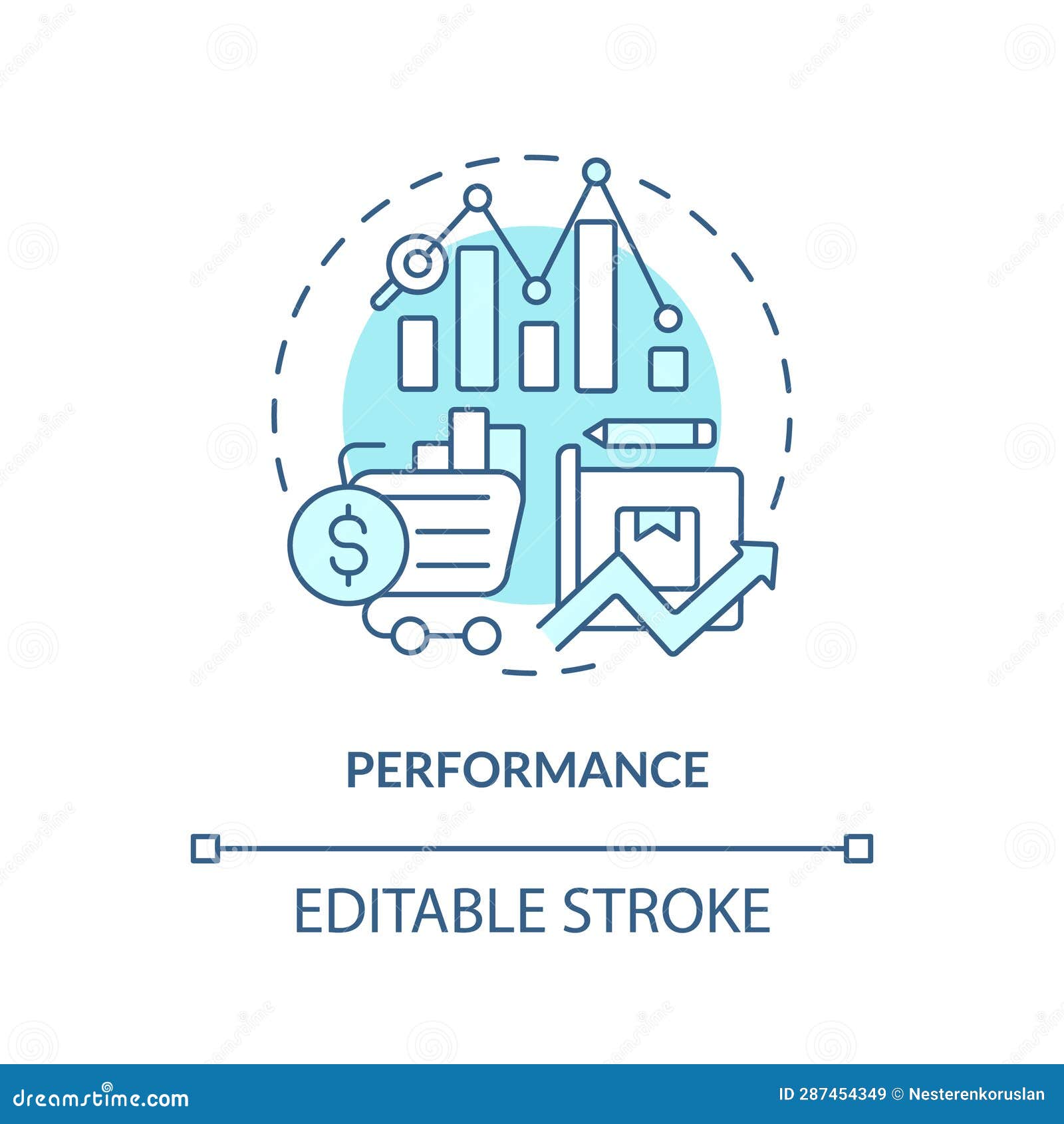 2D Customizable Performance Blue Icon Concept Stock Vector ...
