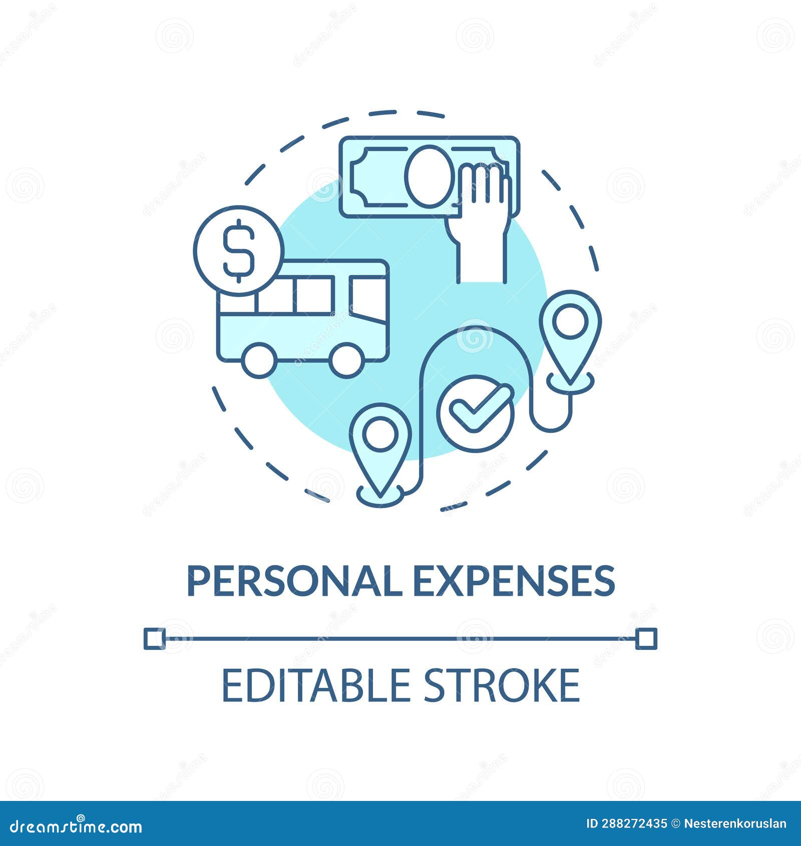 2D Customizable Personal Expenses Line Icon Concept Stock Vector ...