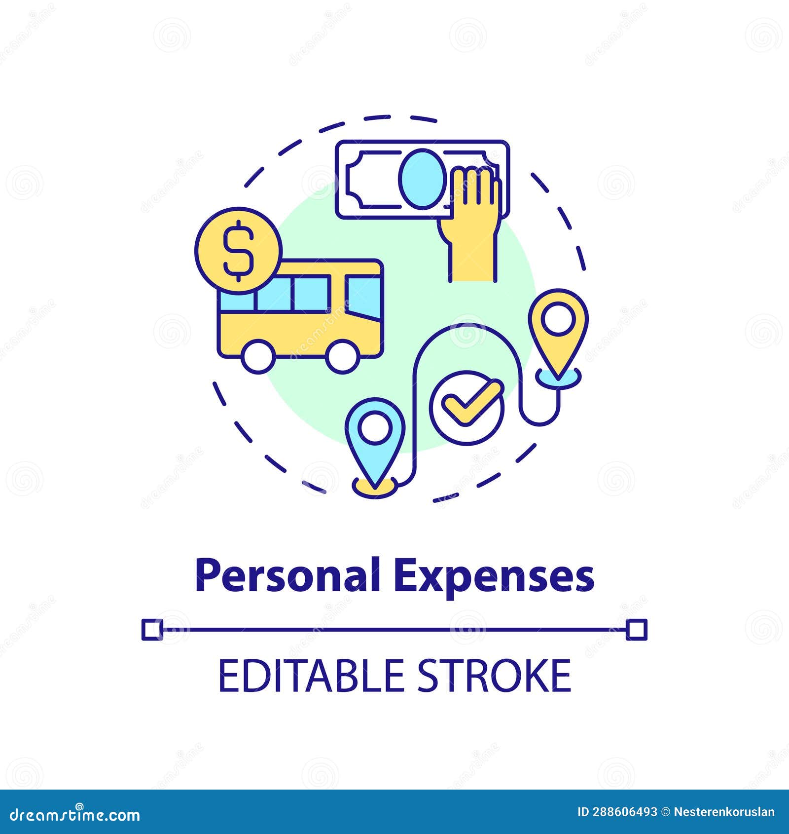 2D Customizable Personal Expenses Line Icon Concept Stock Vector ...