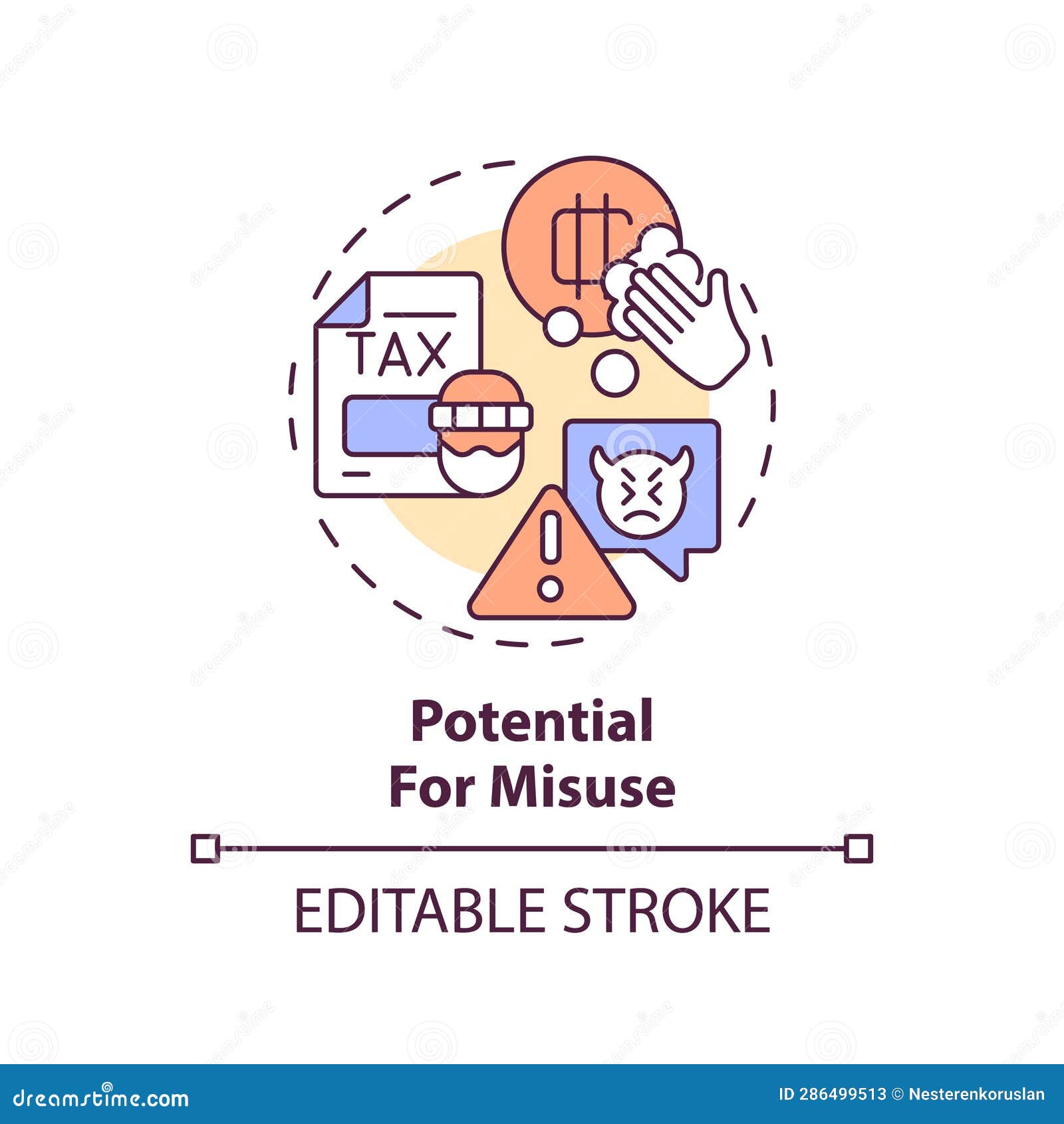 2D Customizable Potential for Misuse Line Icon Concept Stock ...