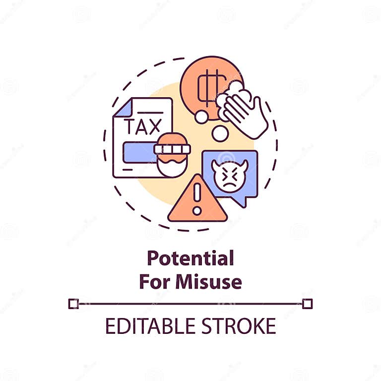 2D Customizable Potential for Misuse Line Icon Concept Stock ...