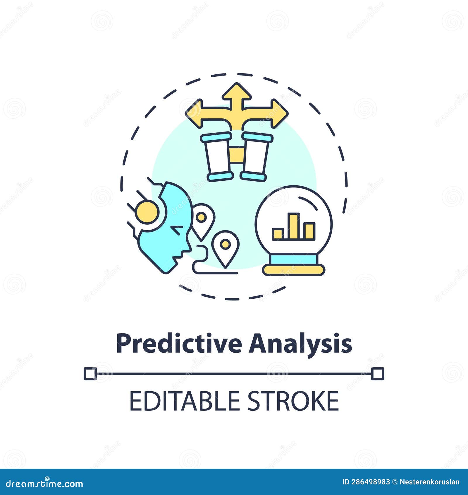 2D Customizable Predictive Analysis Line Icon Concept Stock Vector ...
