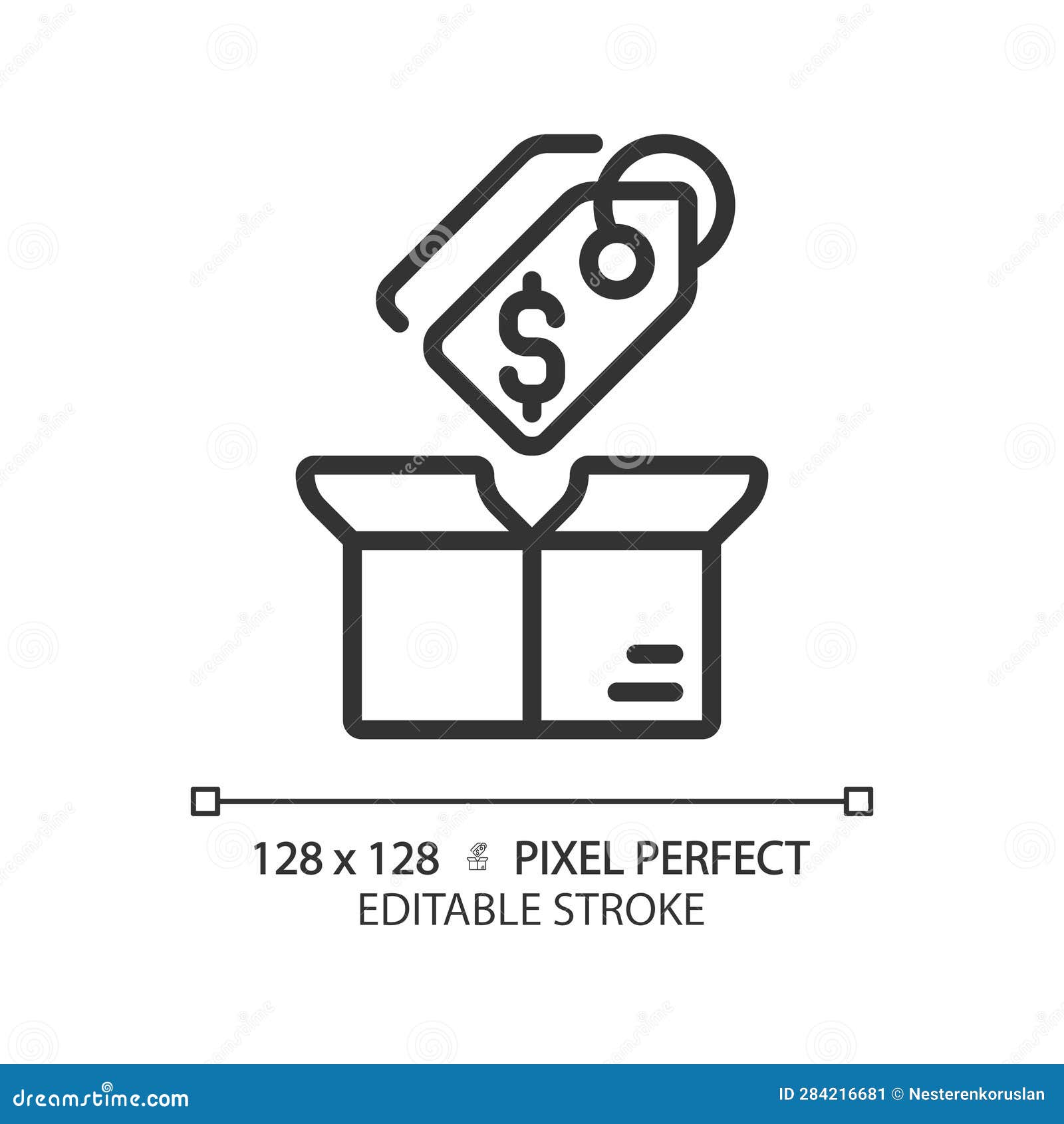 2D Customizable Pricing Label Linear Icon Stock Vector - Illustration ...