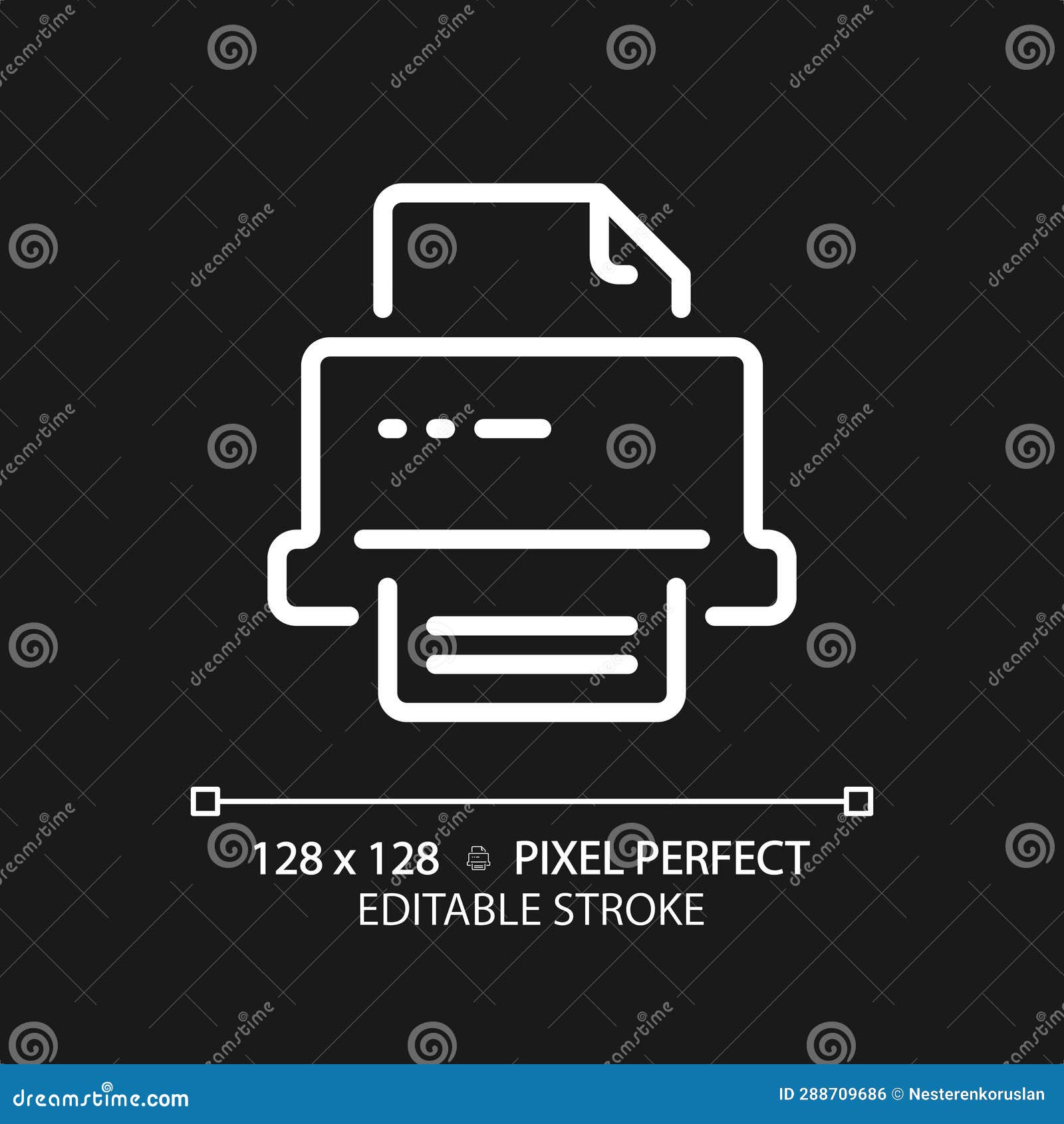 2D Customizable Printer Thin Linear White Icon Stock Illustration ...