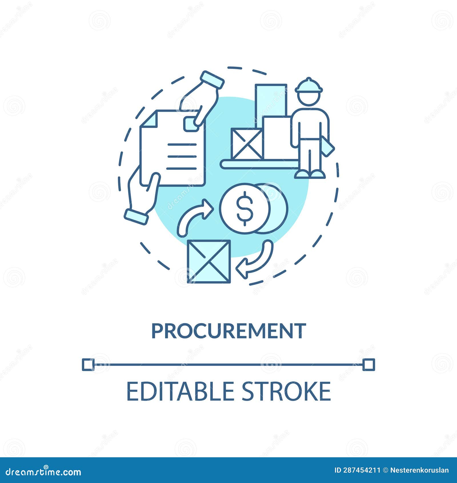 2D Customizable Procurement Blue Icon Concept Stock Illustration ...