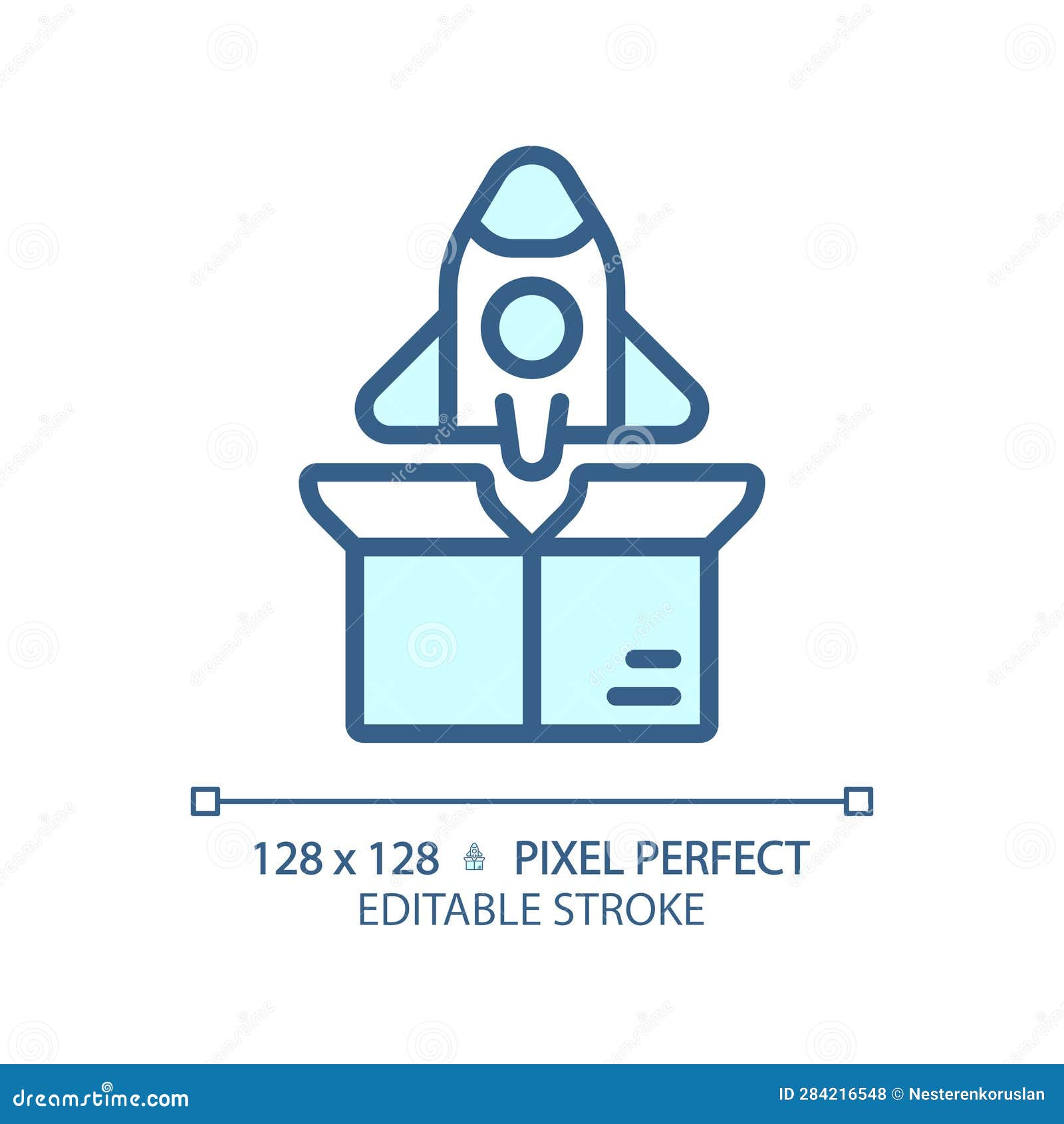 2D Customizable Product Launch Linear Icon Stock Vector - Illustration ...