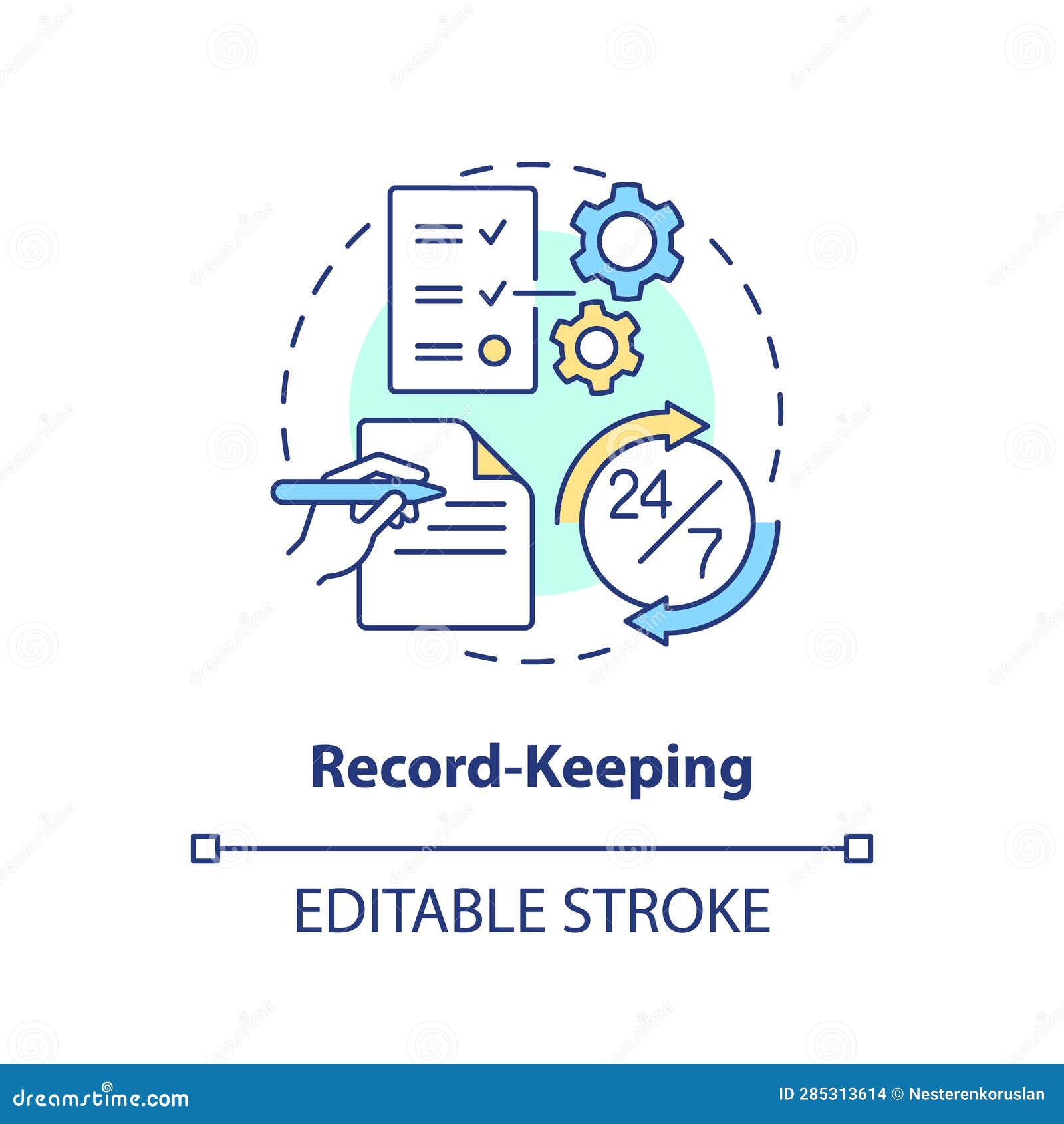 2D Customizable Record Keeping Icon Concept Stock Vector - Illustration ...