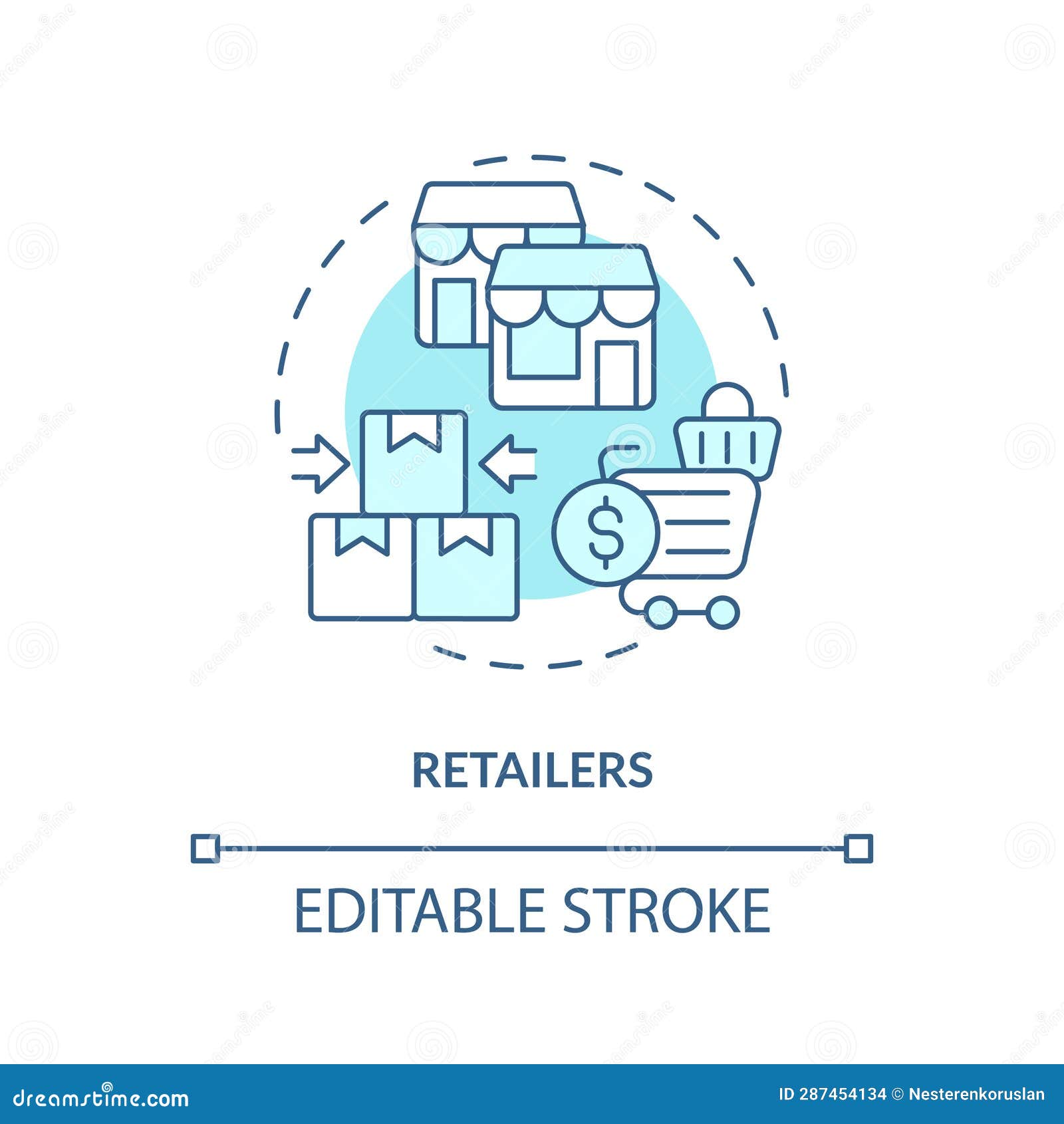 2D Customizable Retailers Blue Icon Concept Stock Illustration ...