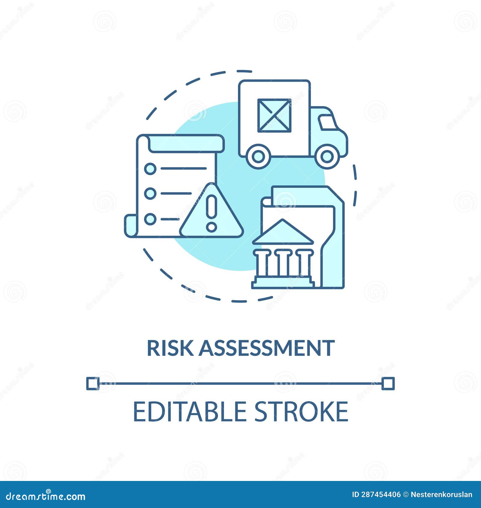 2D Customizable Risk Assessment Blue Icon Concept Stock Illustration ...