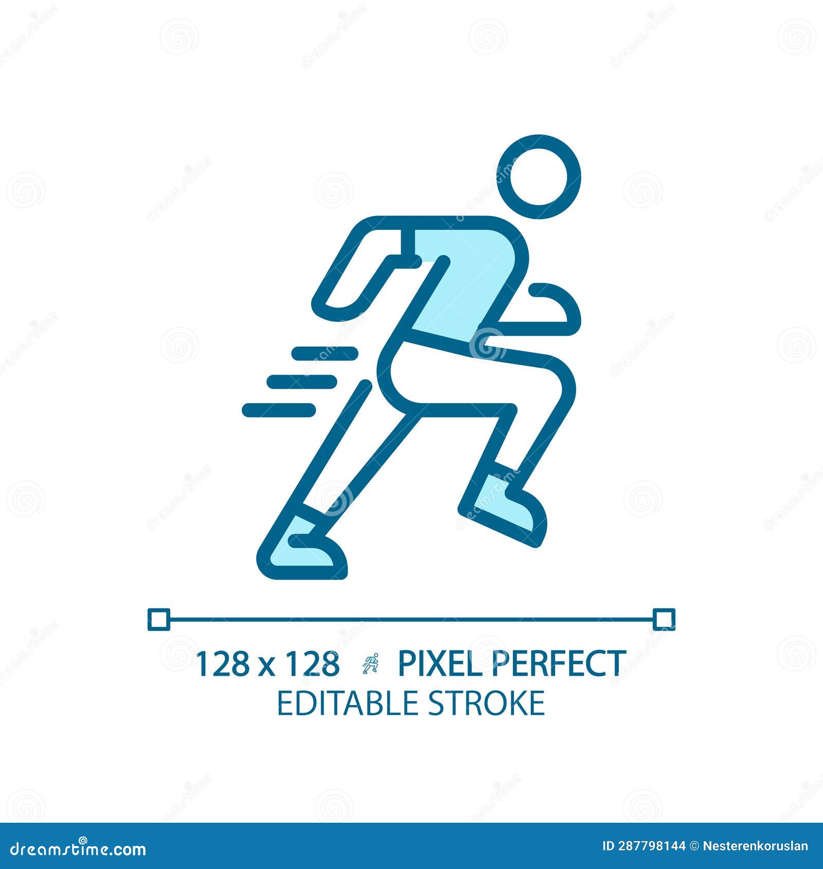 2D Customizable Running Linear Icon Stock Illustration - Illustration ...
