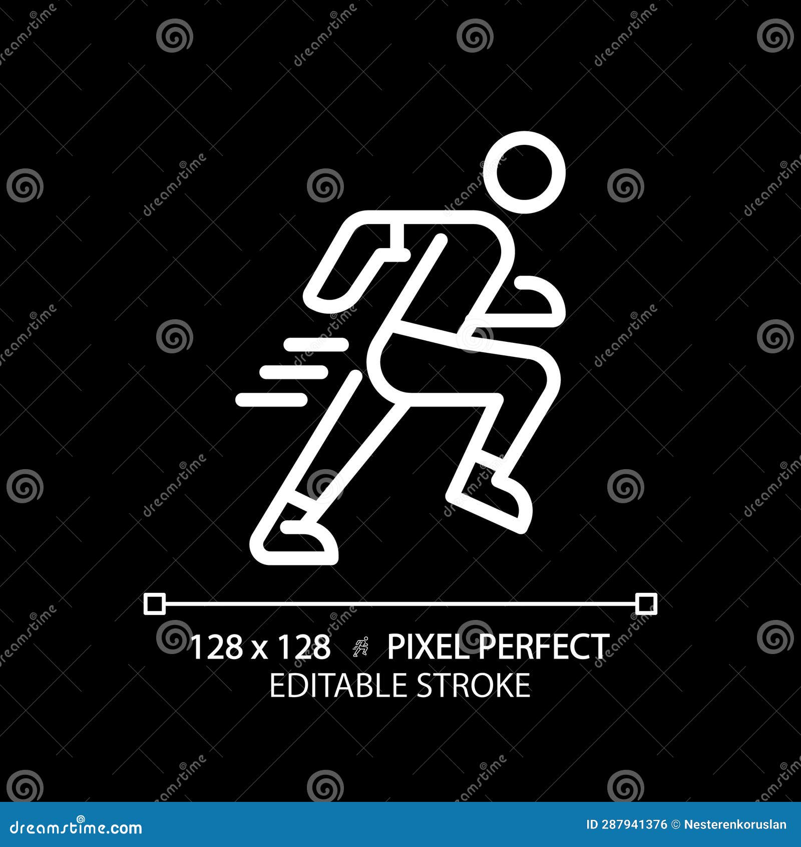 2D Customizable Running White Linear Icon Stock Vector - Illustration ...