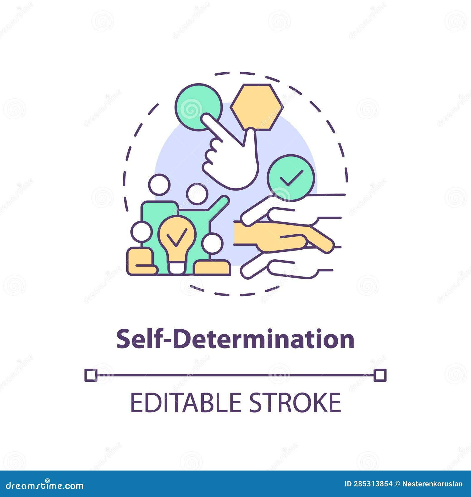 2D Customizable Self Determination Icon Concept Stock Vector ...