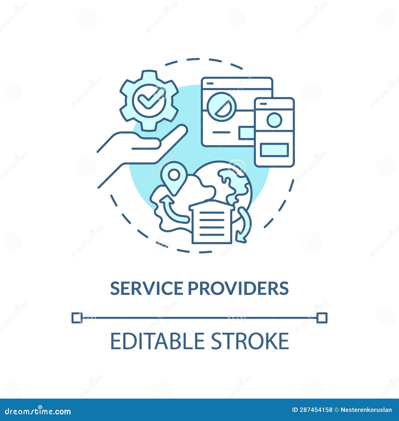 2D Customizable Service Providers Blue Icon Concept Stock Illustration ...