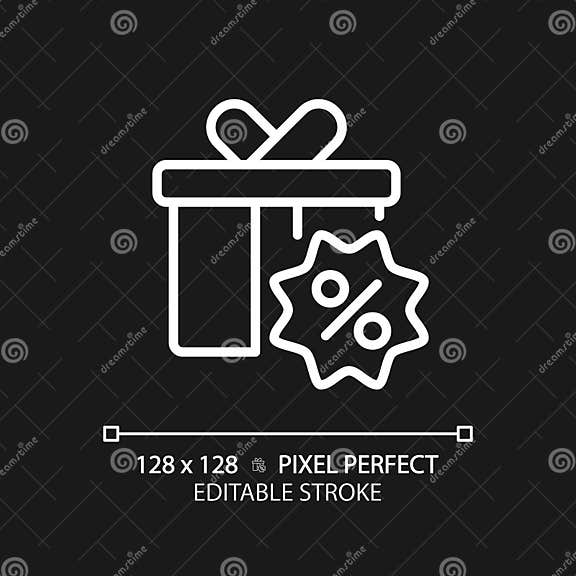 2D Customizable Simple Thin Line White Gift Hamper Icon Stock Vector ...