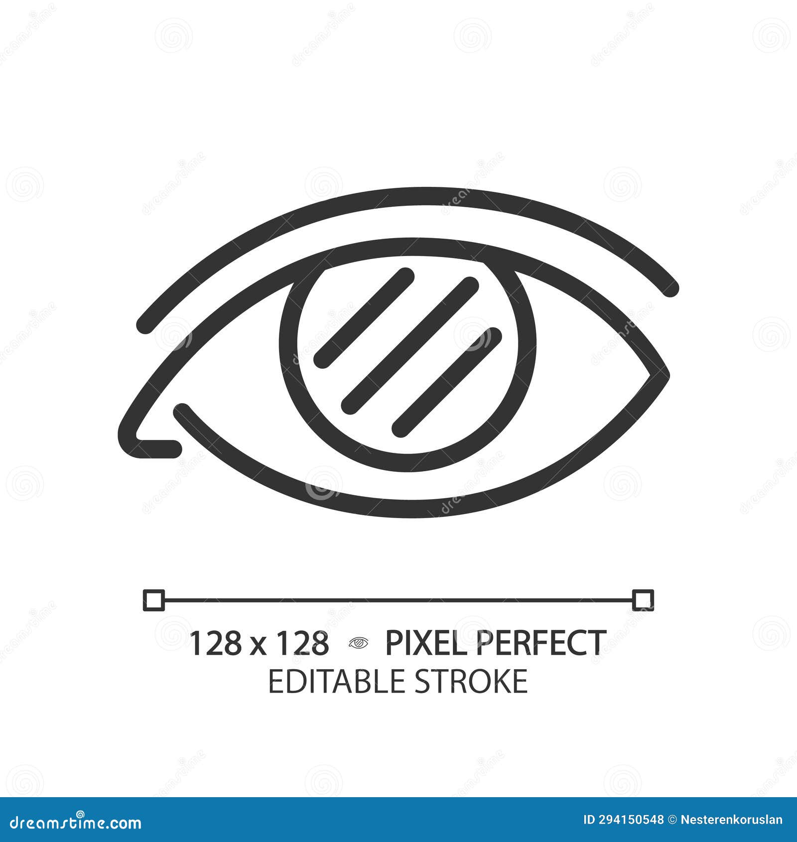 2D Customizable Simple Thin Linear Black Color Blindness Icon Stock ...