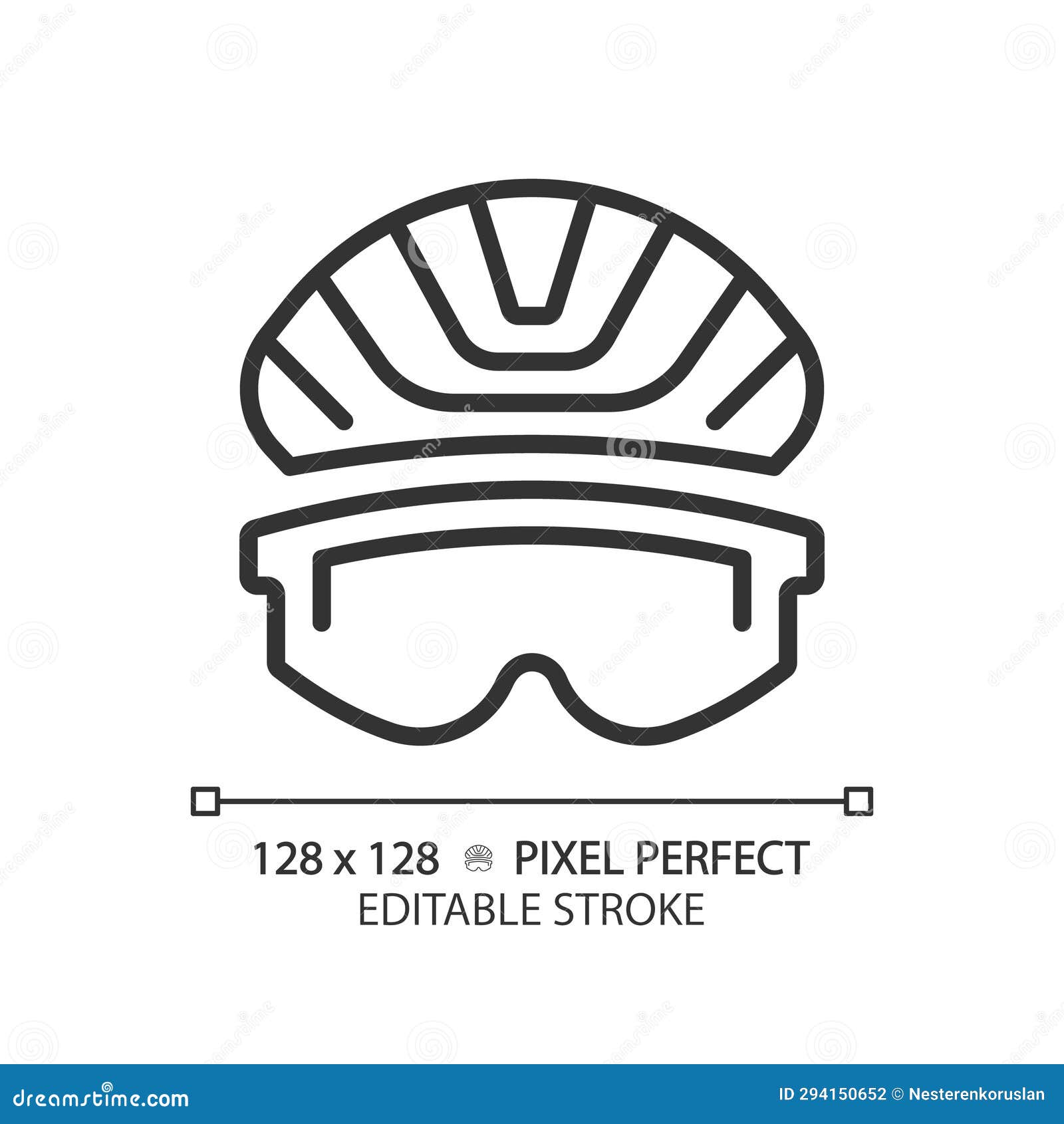 2D Customizable Simple Thin Linear Black Eye Protection Icon Stock ...