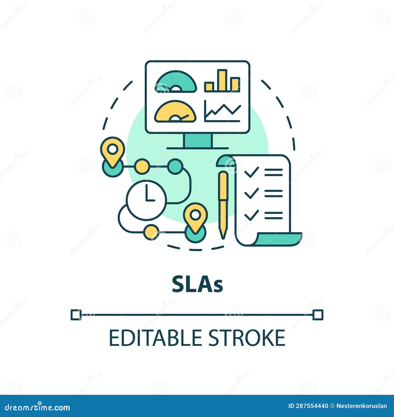 2D Customizable SLAs Thin Linear Icon Concept Stock Vector ... 2D Customizable SLAs Thin Linear Icon Concept Stock Vector ...
