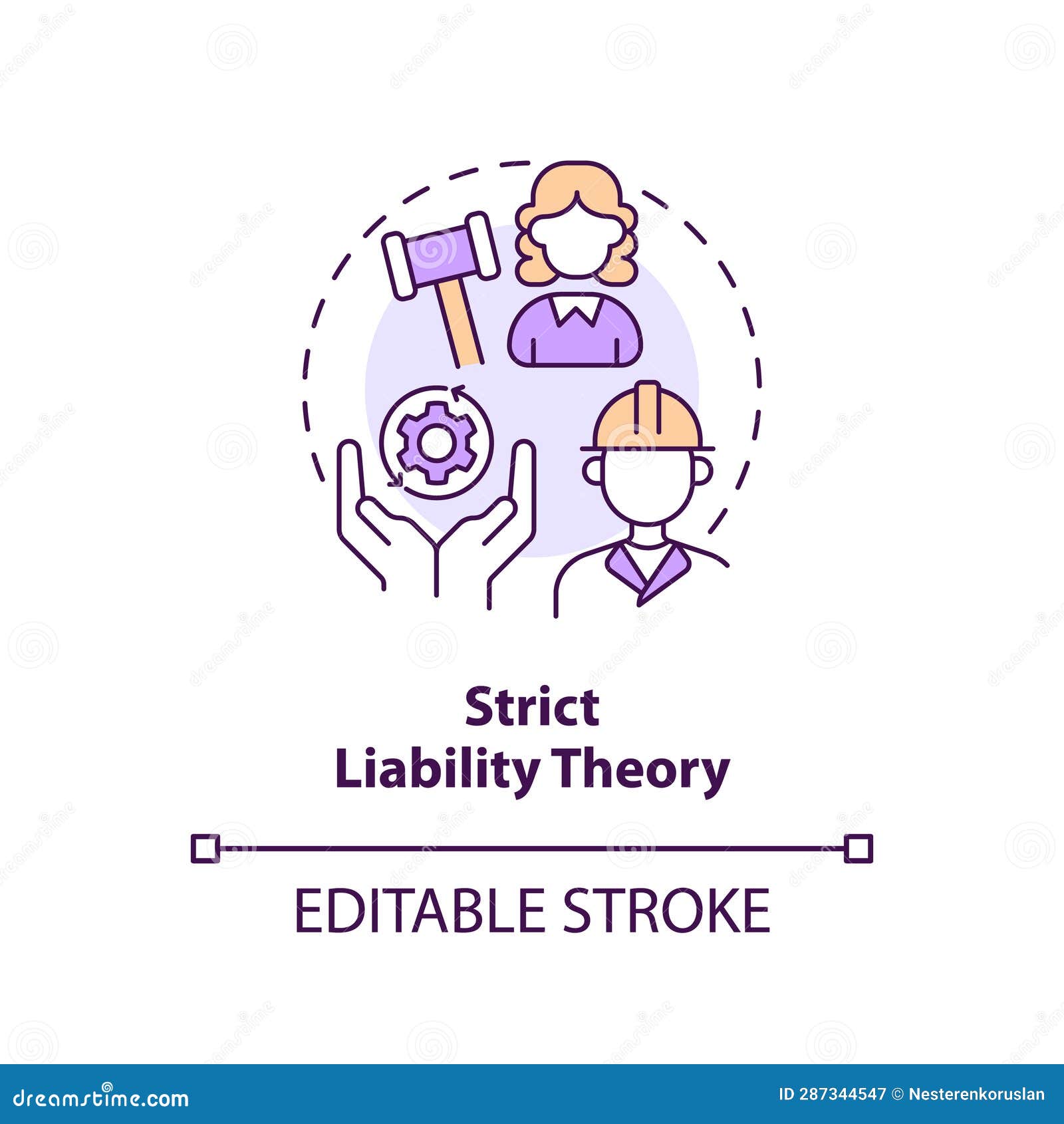 2D Customizable Strict Liability Theory Line Icon Concept Stock Vector ...