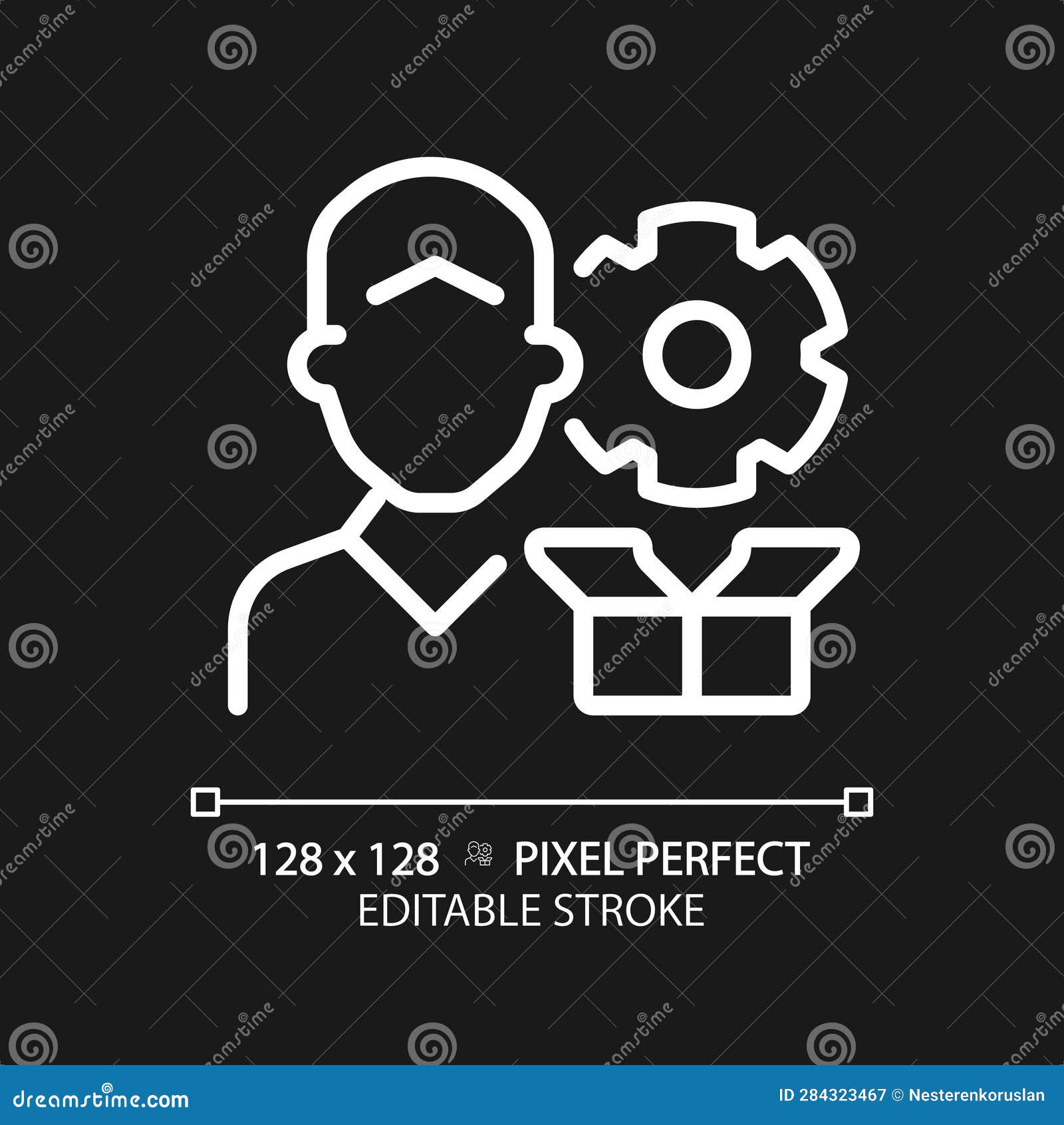 2D Customizable Support Linear Icon Stock Vector - Illustration of ...