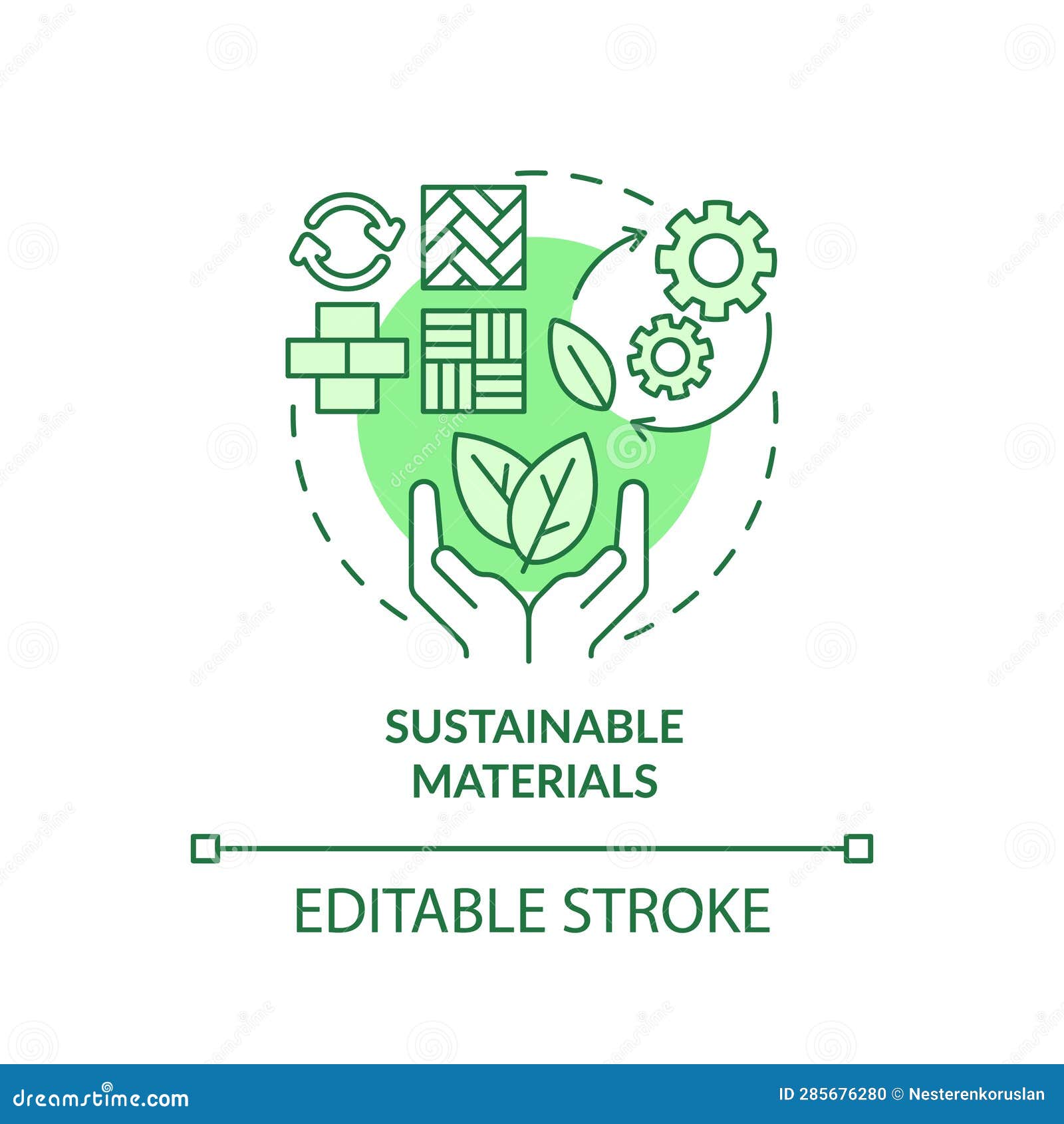 2D Customizable Sustainable Materials Line Icon Concept Stock Vector ...