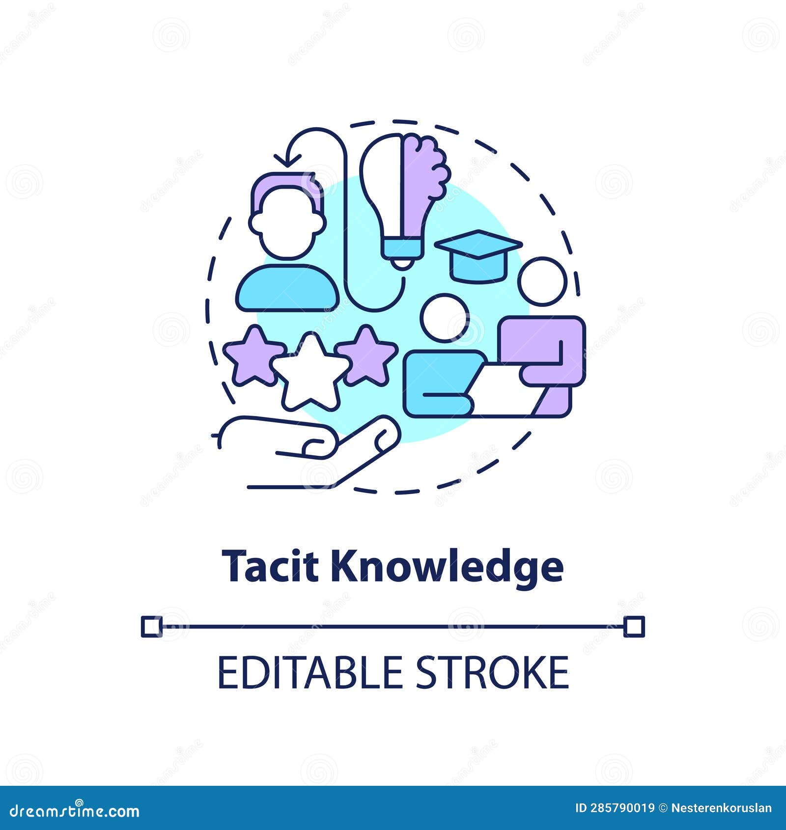 2D Customizable Tacit Knowledge Line Icon Concept Stock Vector ...