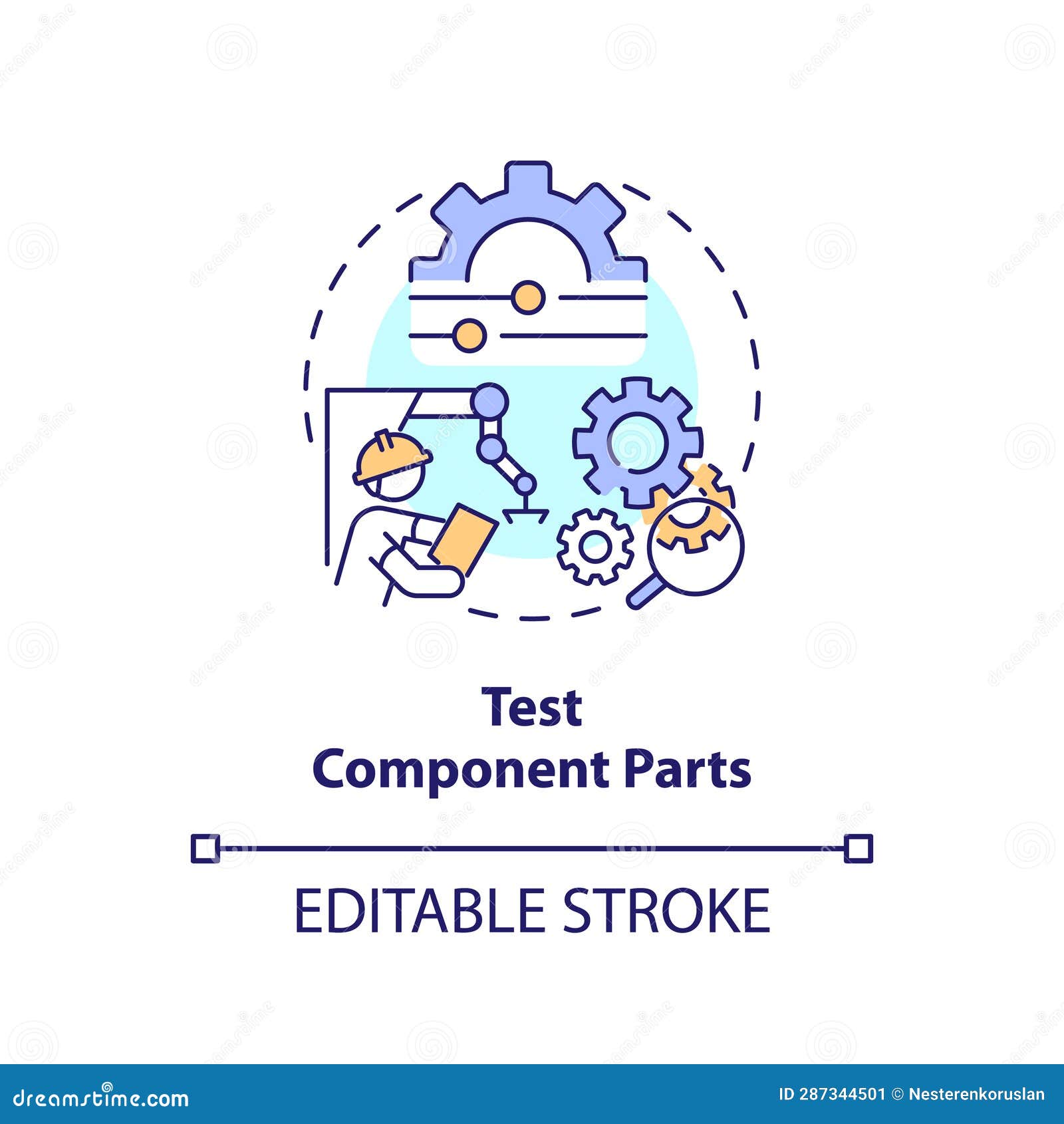 2D Customizable Test Component Parts Line Icon Concept Stock ...