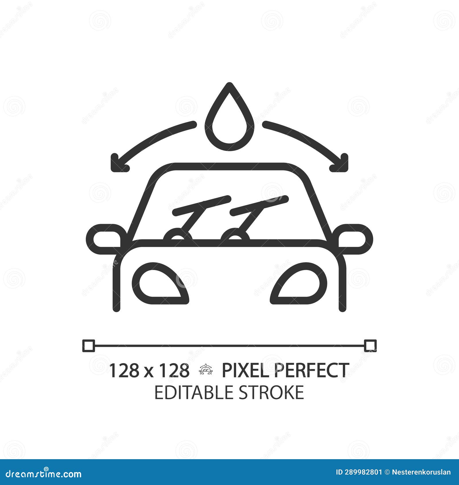 2D Customizable Thin Line Black Car Windshield Icon Stock Illustration ...