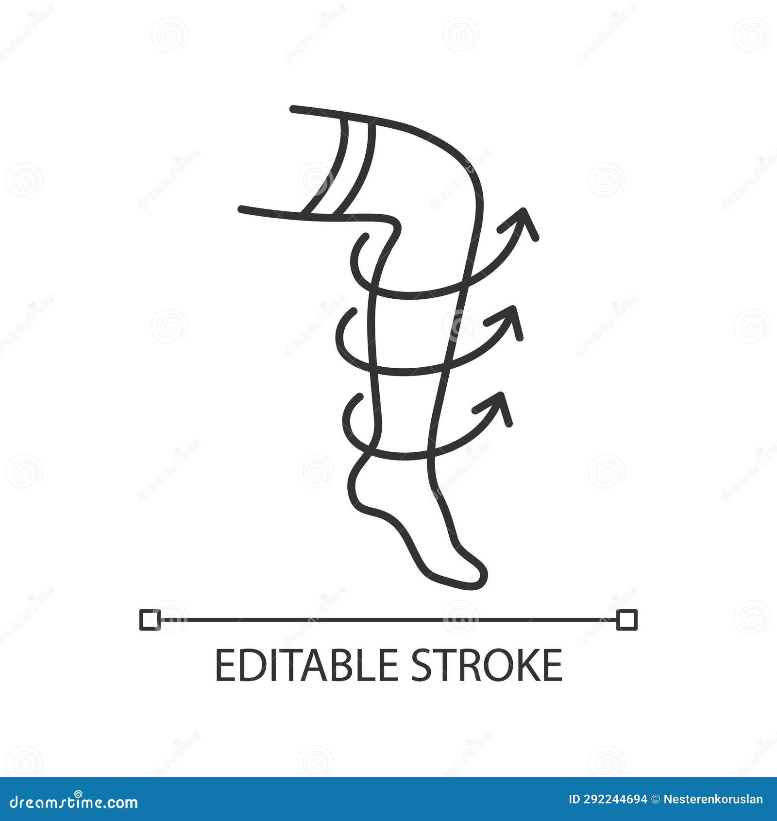 2D Customizable Thin Line Black Compression Stockings Icon Stock ...