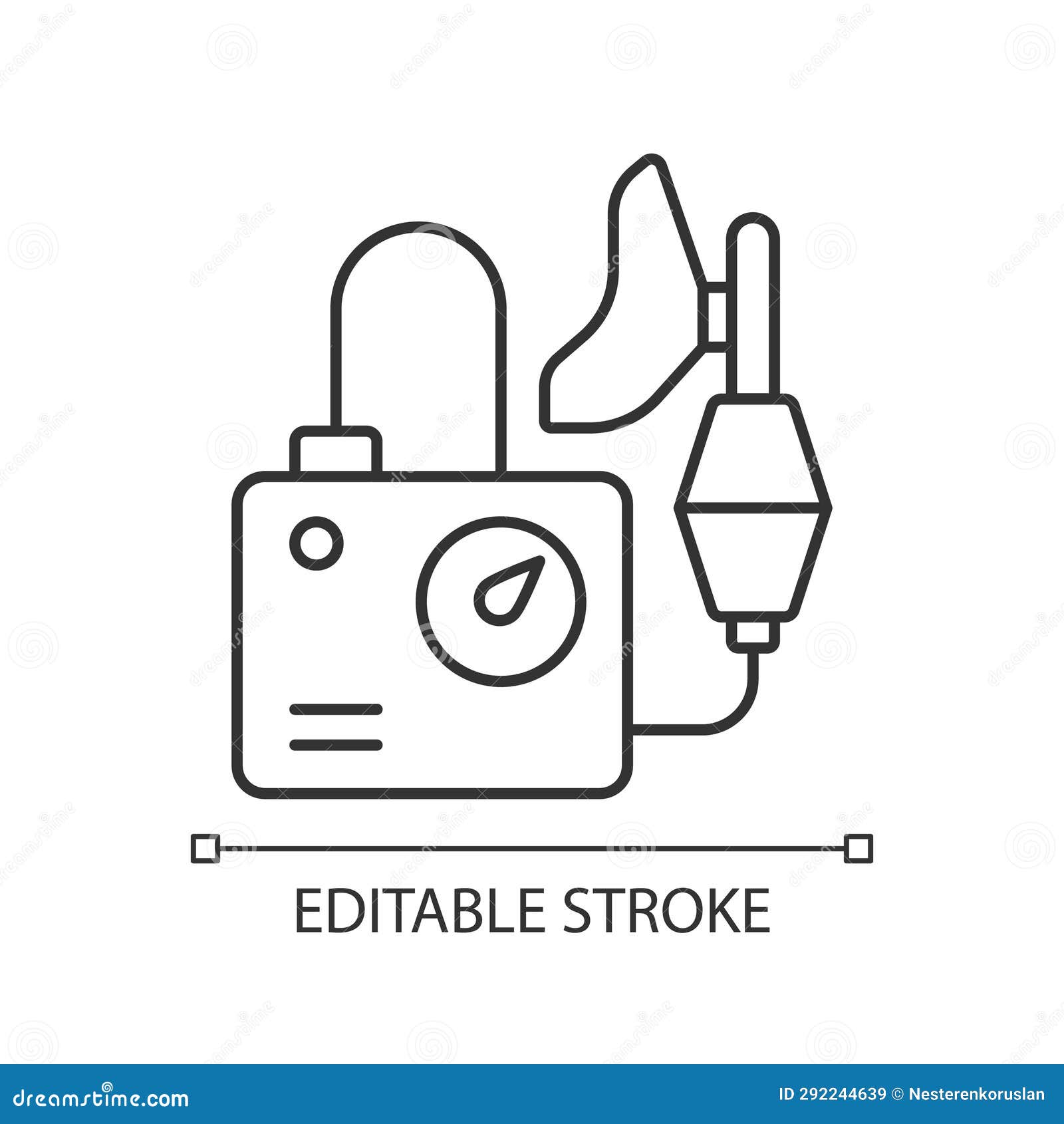 2D Customizable Thin Line Black Oxygen Concentrator Icon Stock ...