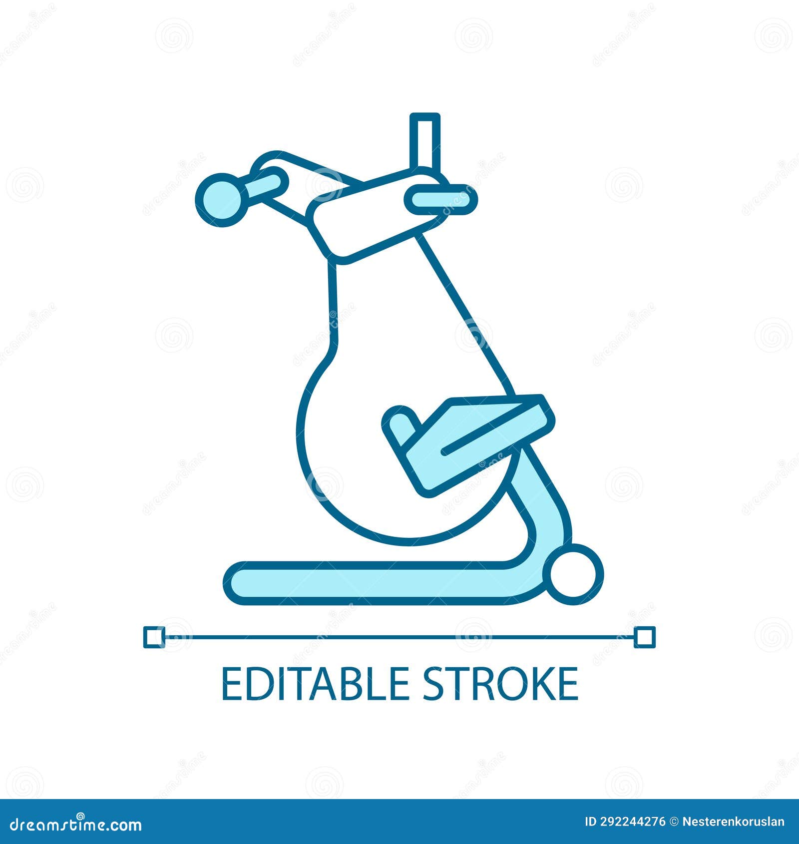 2D Customizable Thin Line Blue Elliptical Machine Icon Stock Vector ...