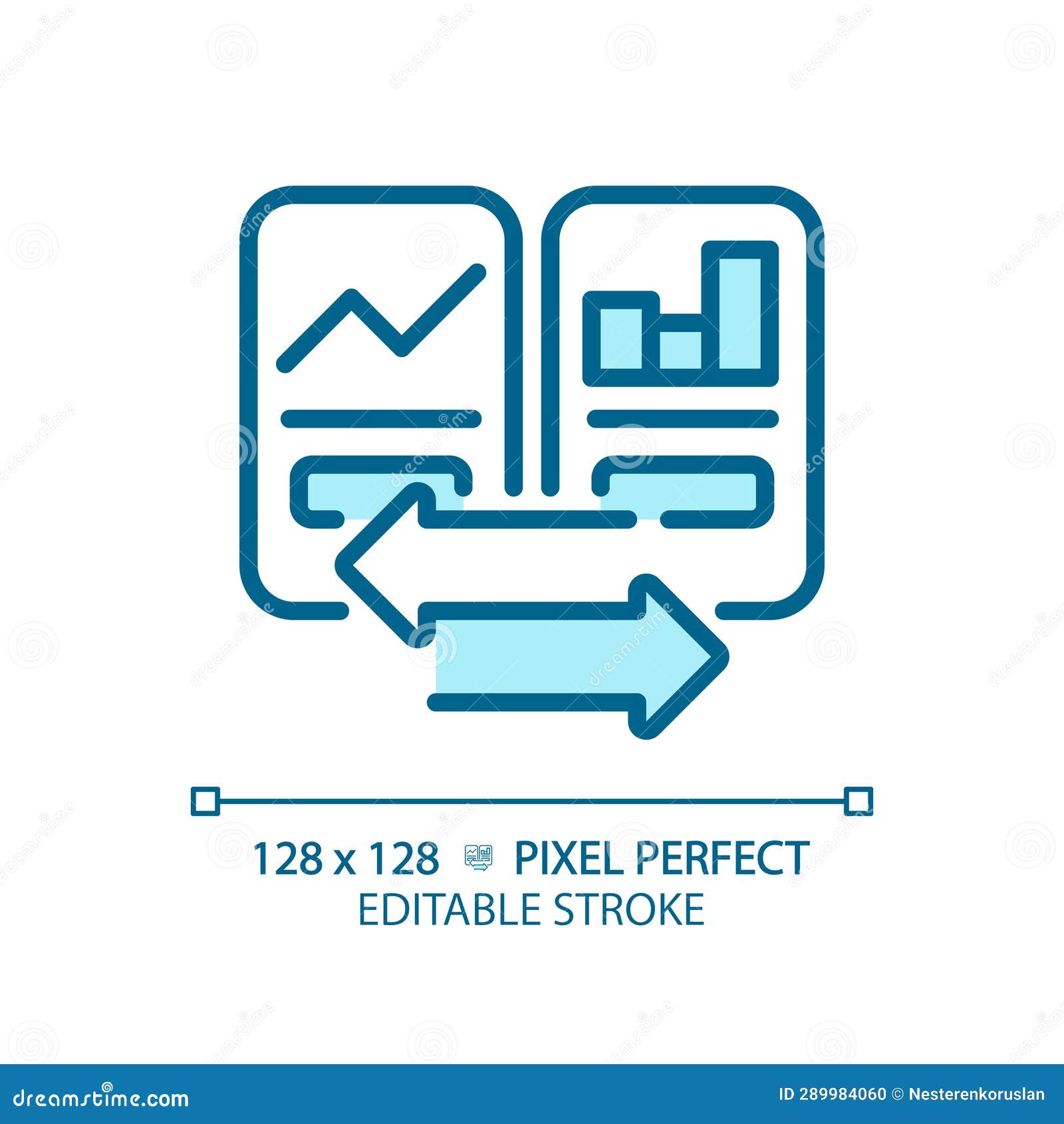 2D Customizable Thin Line Blue Graph Comparisons Icon Stock ...