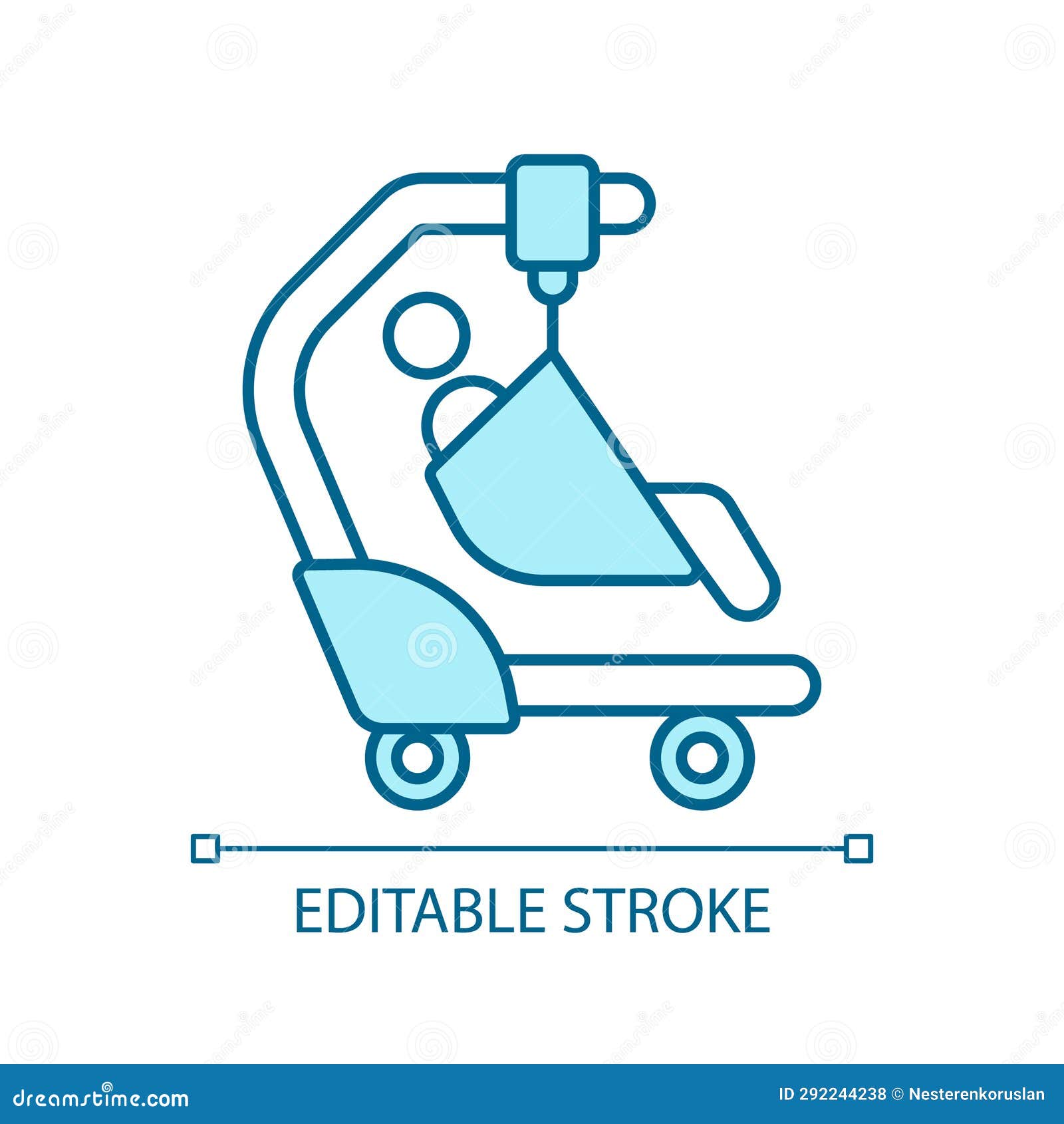 2D Customizable Thin Line Blue Patient Sling Icon Stock Illustration ...