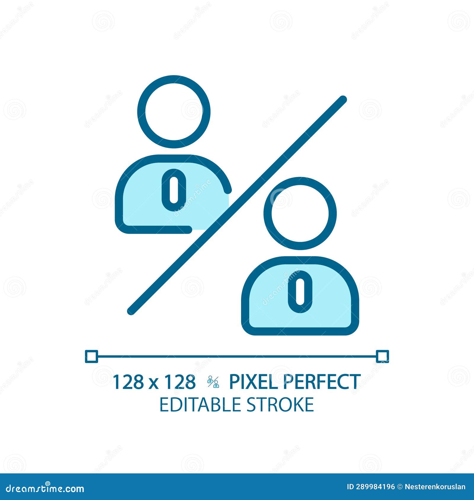 2D Customizable Thin Line Blue People Comparison Icon Stock ...