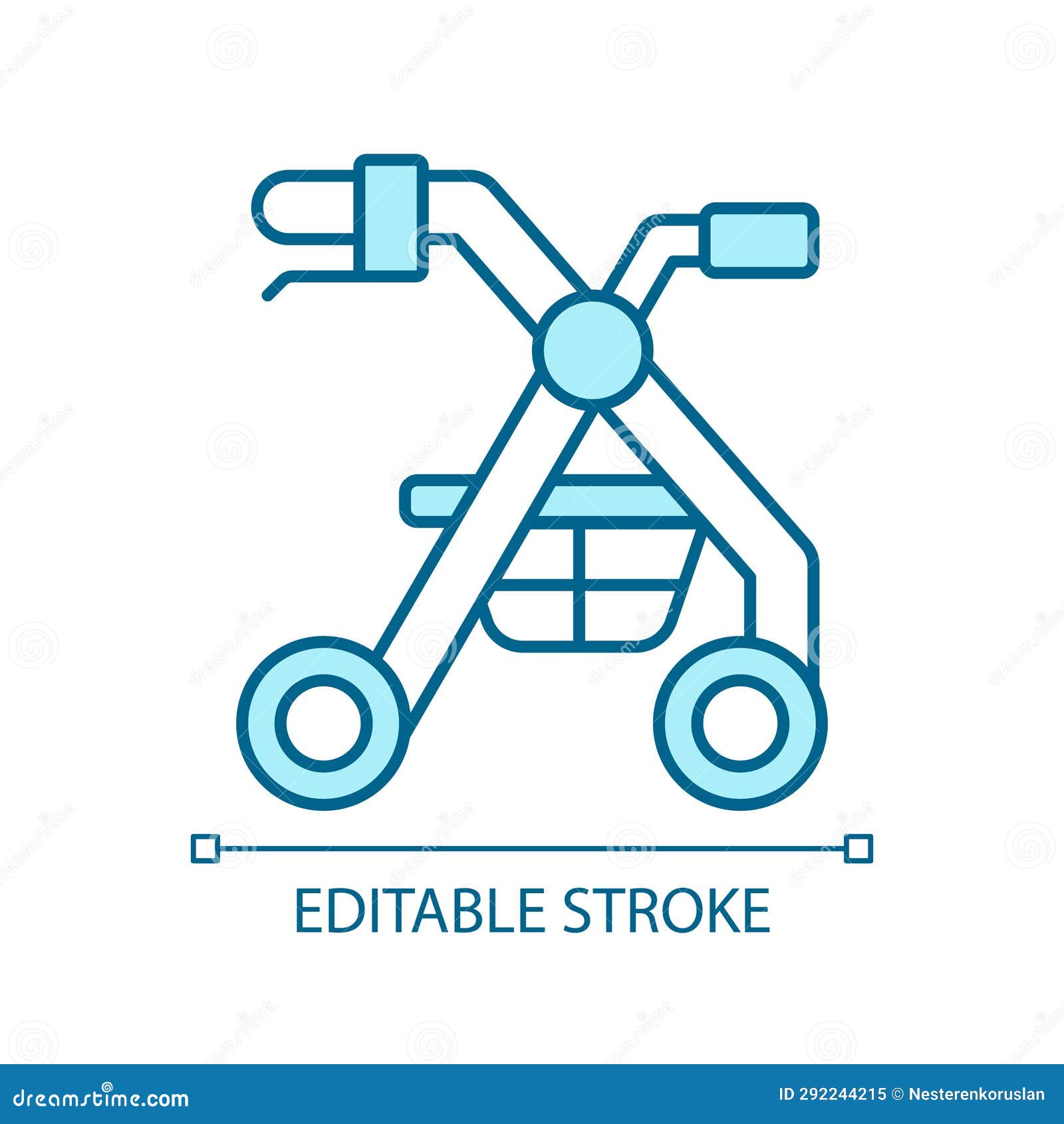 2D Customizable Thin Line Blue Rollator Icon Stock Illustration ...