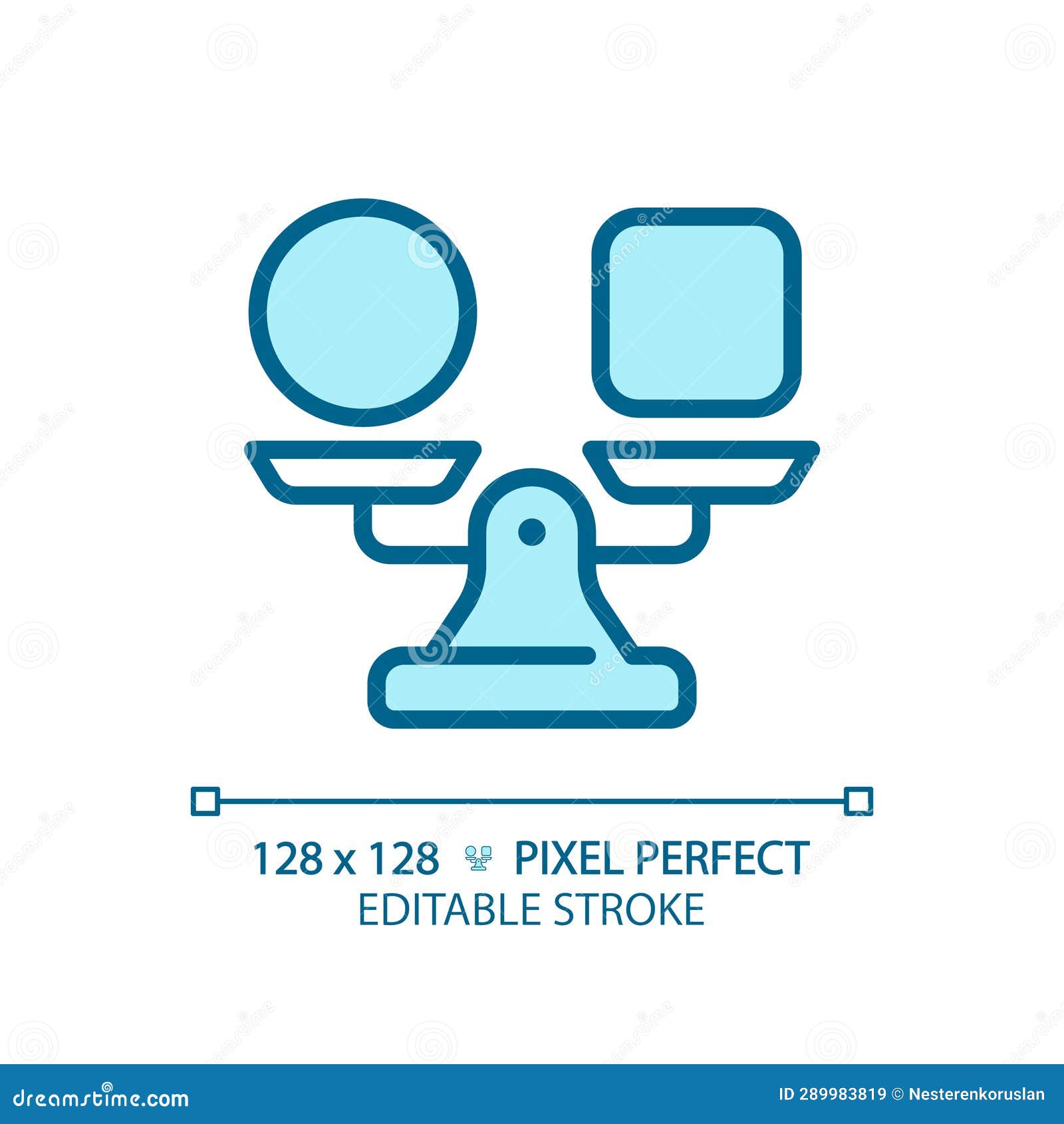 2D Customizable Thin Line Blue Shapes on Weight Scale Icon Stock ...