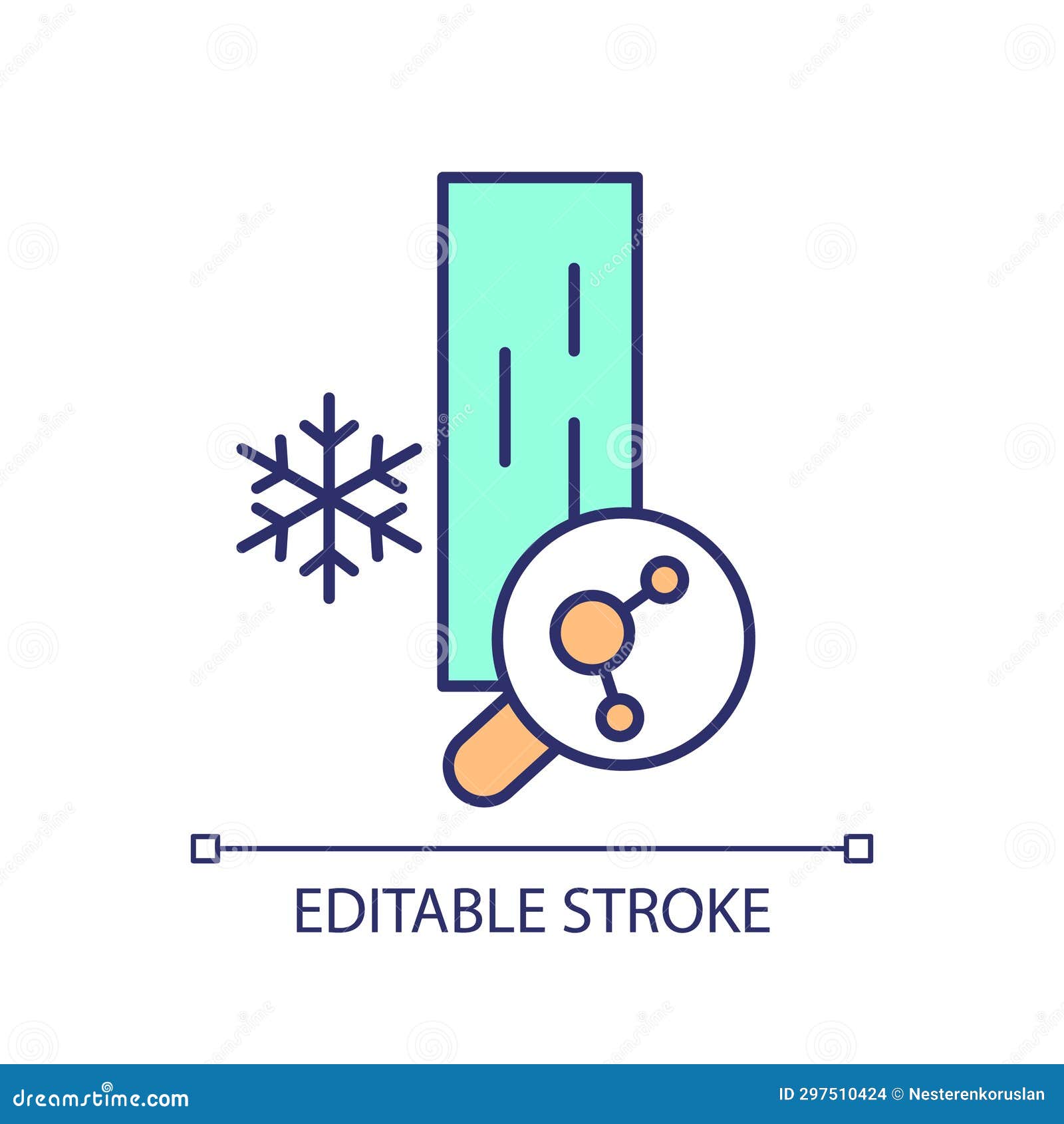 2D Customizable Thin Line Ice Core Analysis Icon Stock Illustration ...