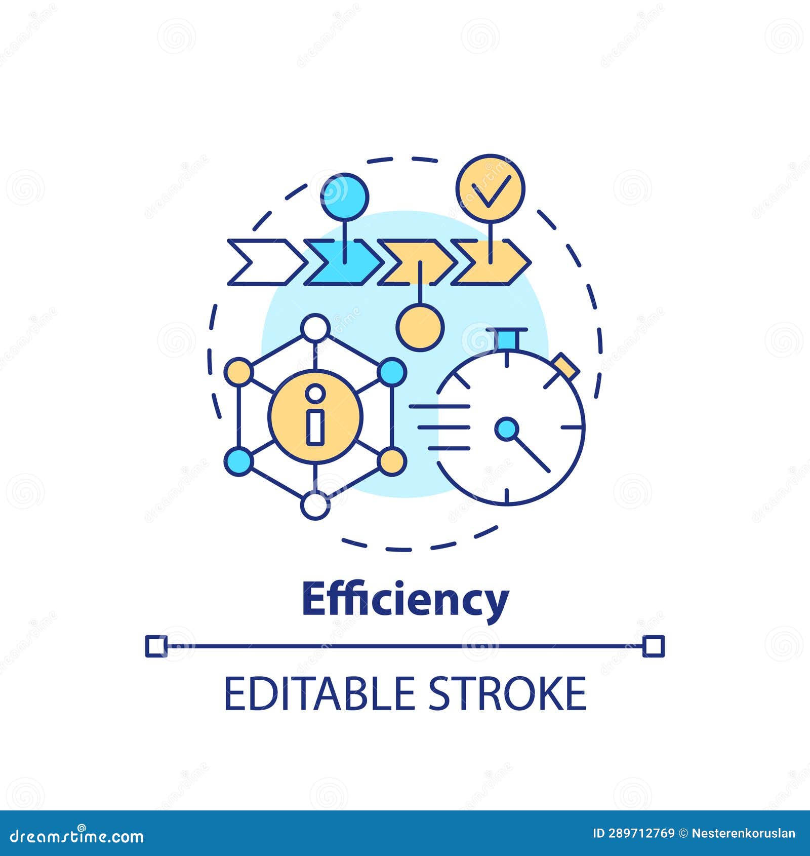 2D Customizable Thin Line Icon Efficiency Concept Stock Illustration ...
