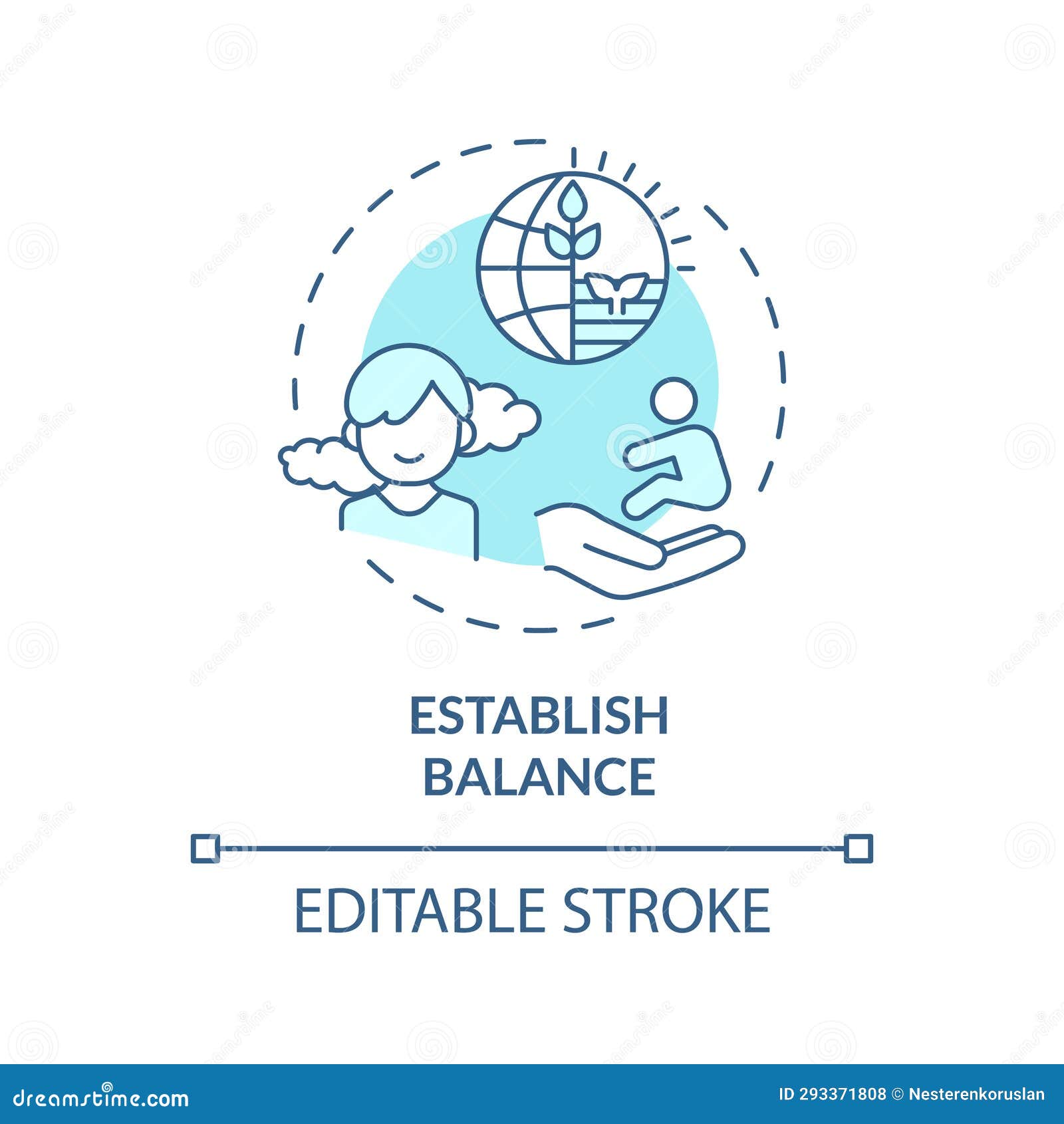 2D Customizable Thin Line Icon Establish Balance Concept Stock ...