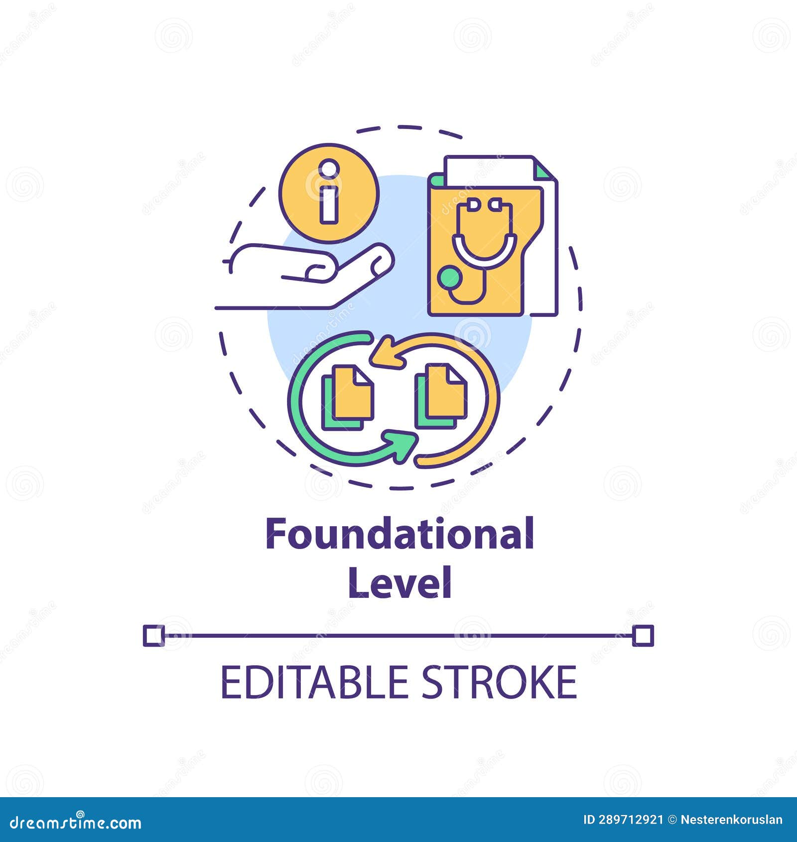 2D Customizable Thin Line Icon Foundational Level Concept Stock ...