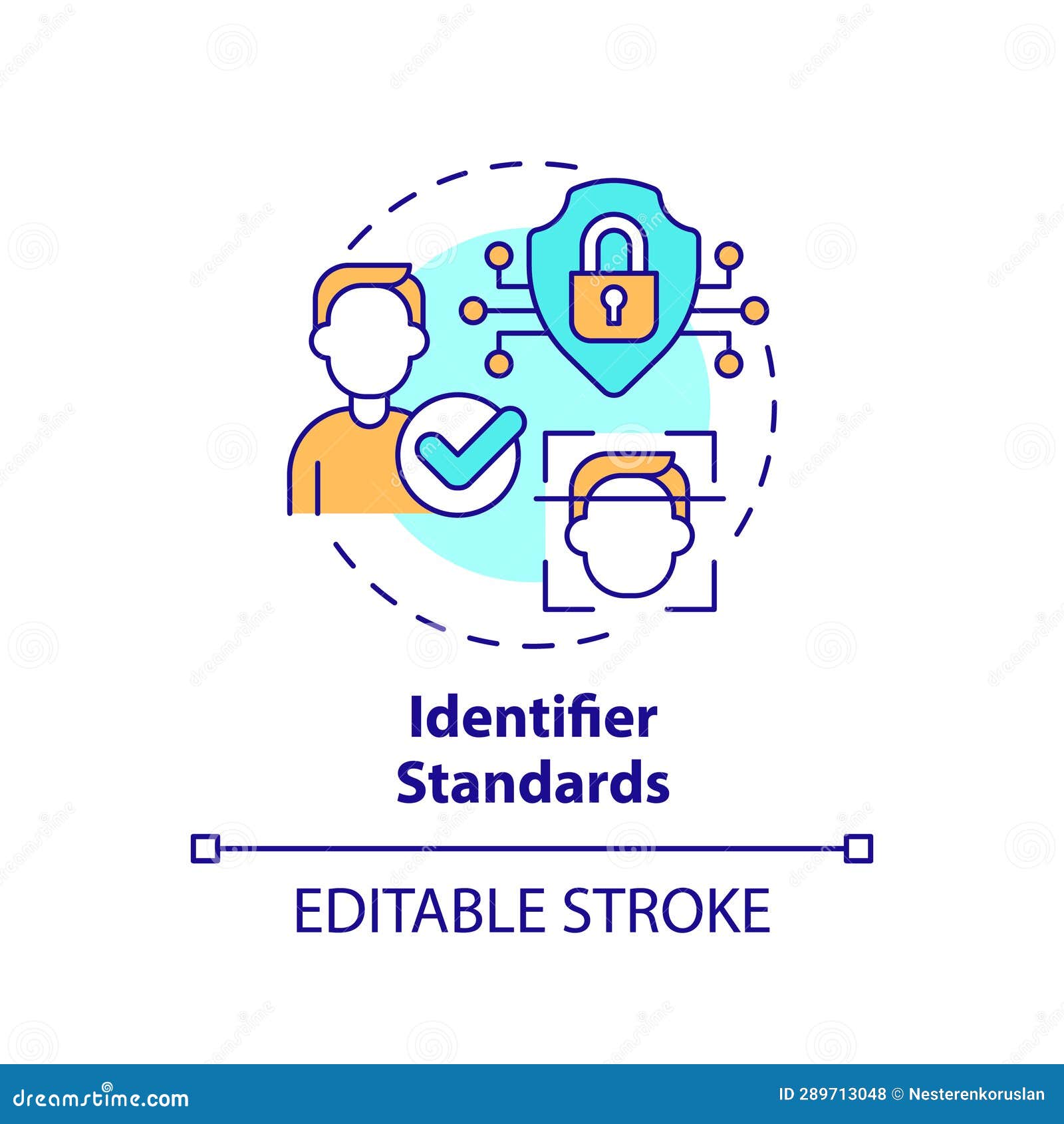2D Customizable Thin Line Icon Identifier Standards Concept Stock ...