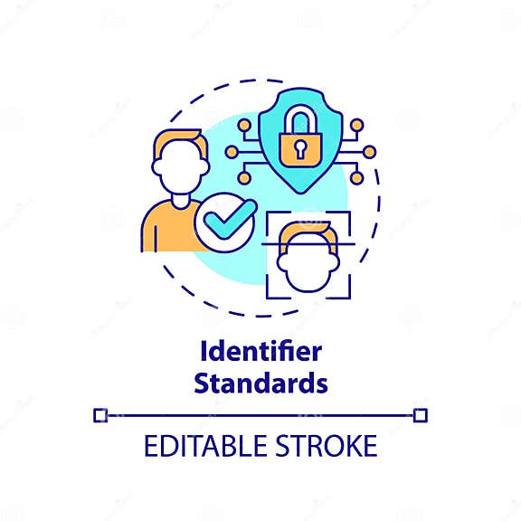 2D Customizable Thin Line Icon Identifier Standards Concept Stock ...