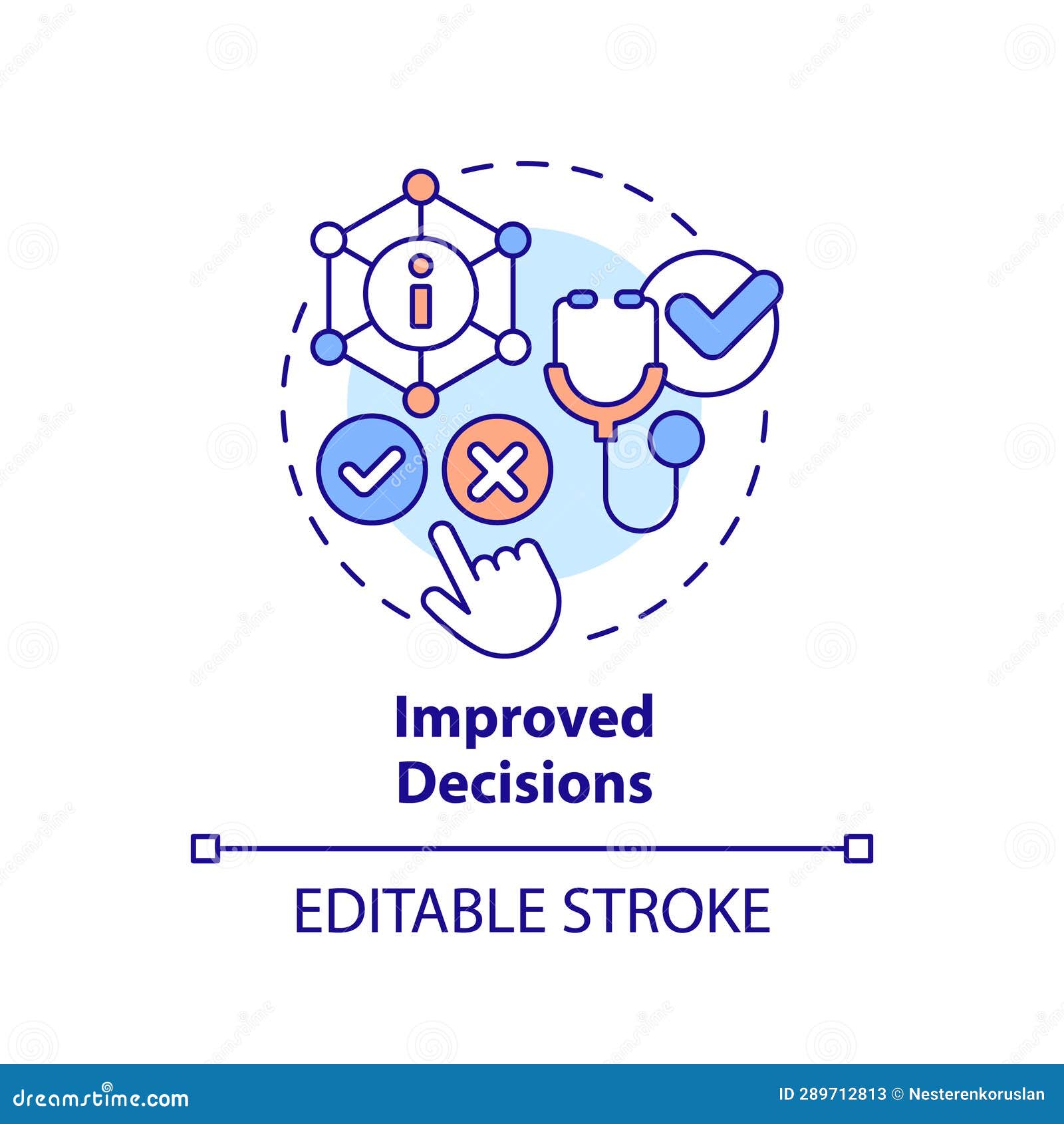 2D Customizable Thin Line Icon Improved Decisions Concept Stock Illustration - Illustration of ...