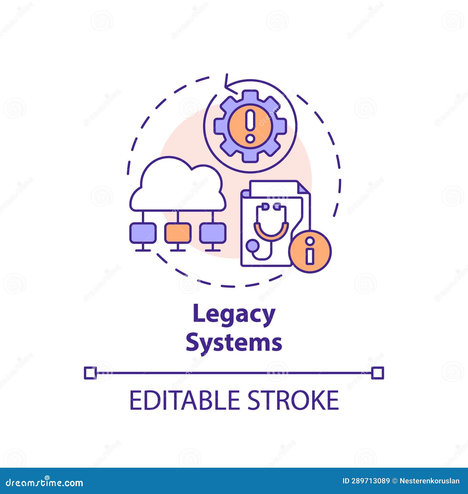 2D Customizable Thin Line Icon Legacy Systems Concept Stock Vector ...