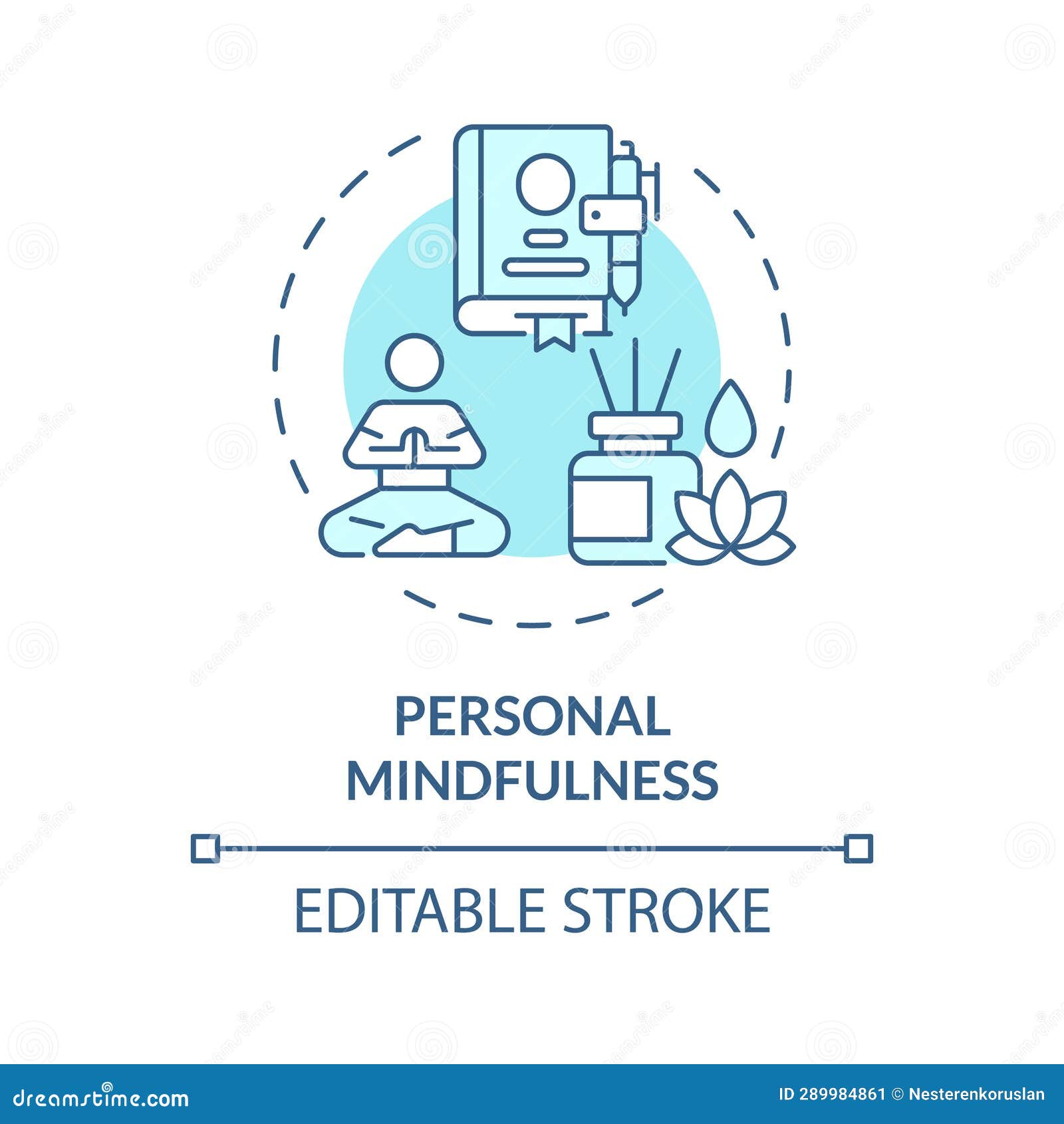 2D Customizable Thin Line Icon Personal Mindfulness Concept Stock ...