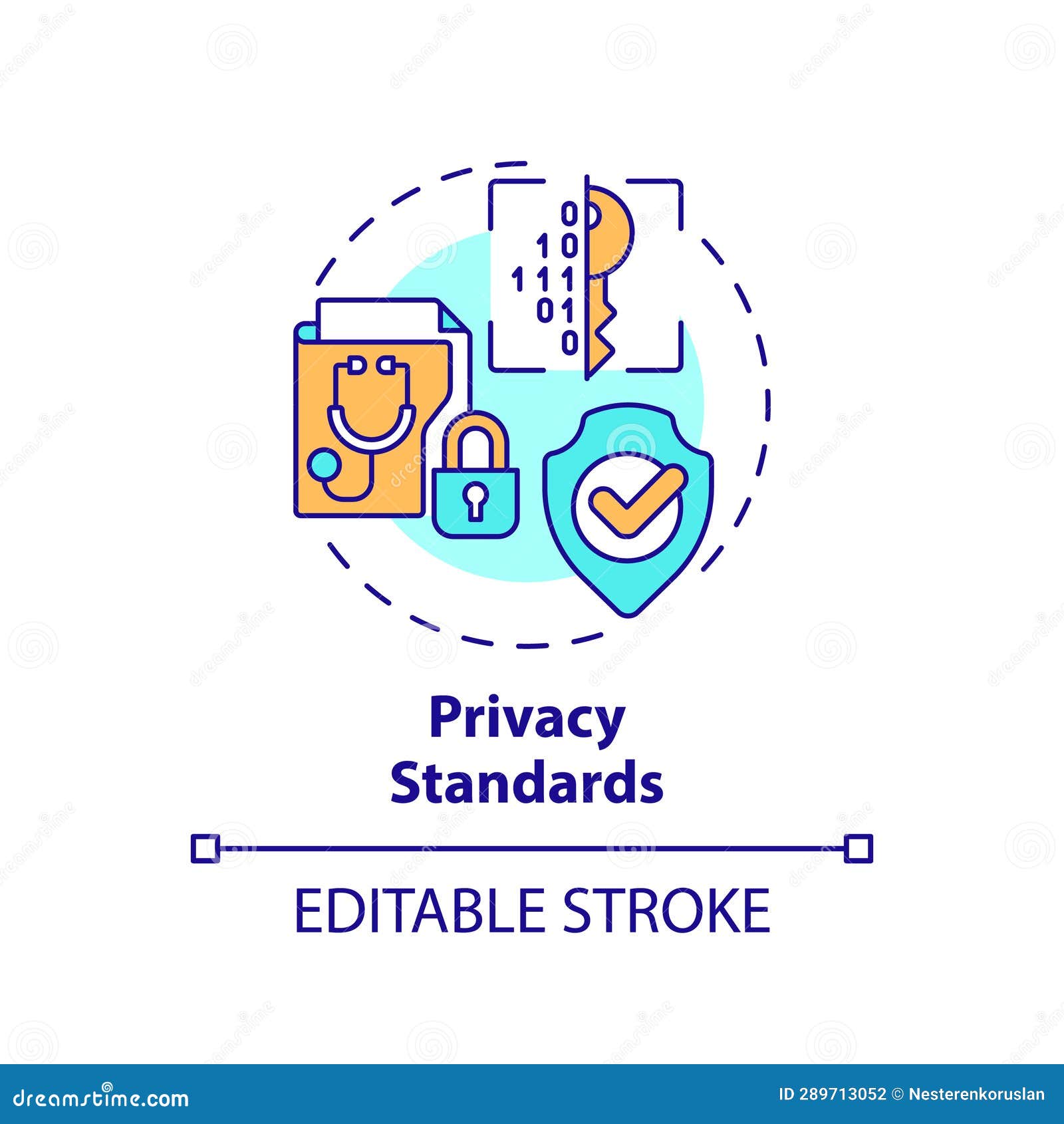 2D Customizable Thin Line Icon Privacy Standards Concept Stock ...