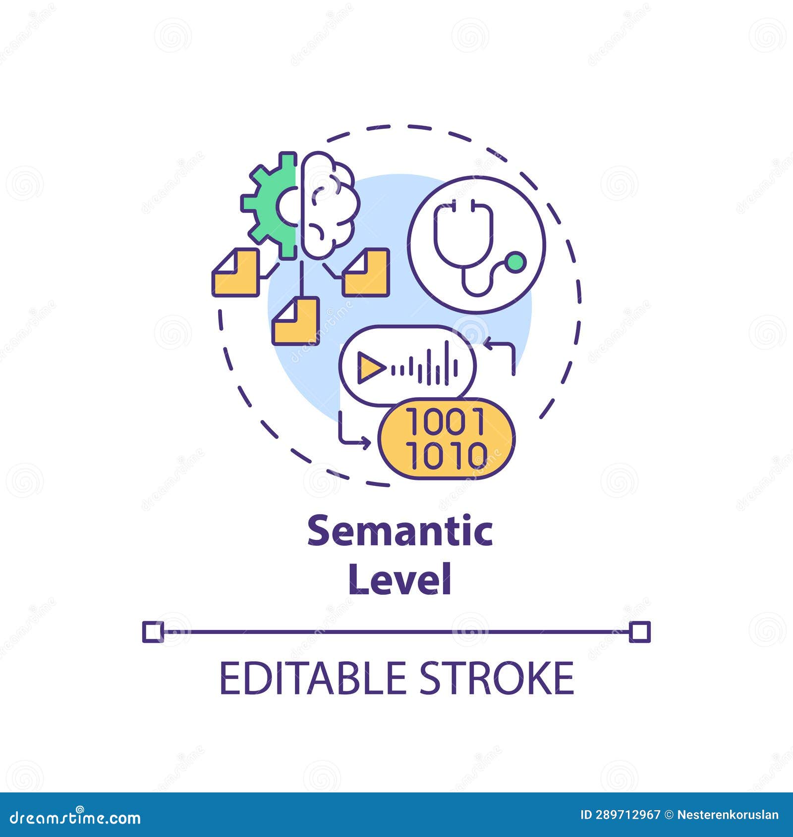 2D Customizable Thin Line Icon Semantic Level Concept Stock ...